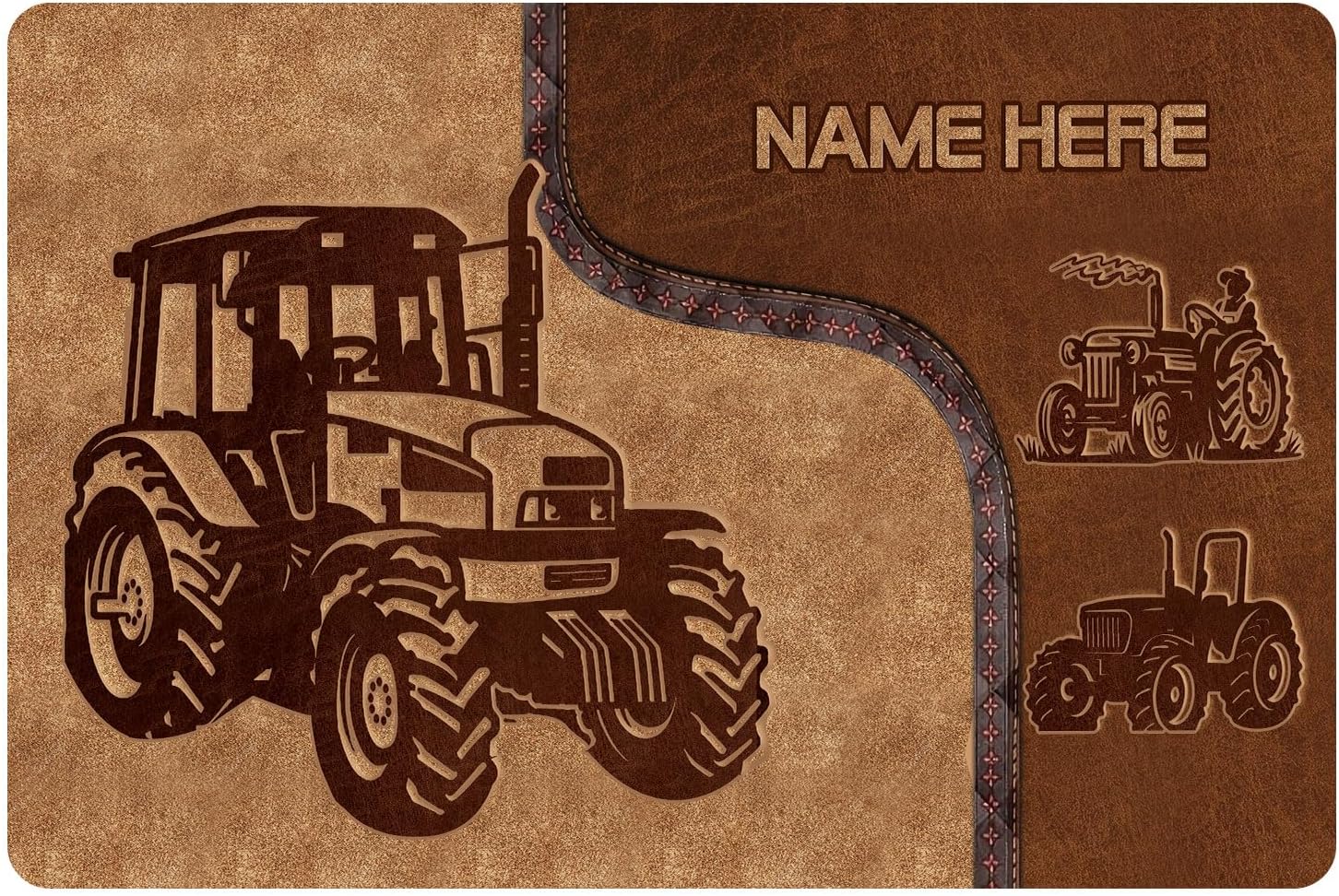 Amazon.com: OhaPrints Tractor Farmer Welcome Doormat Front Rubber Door ...