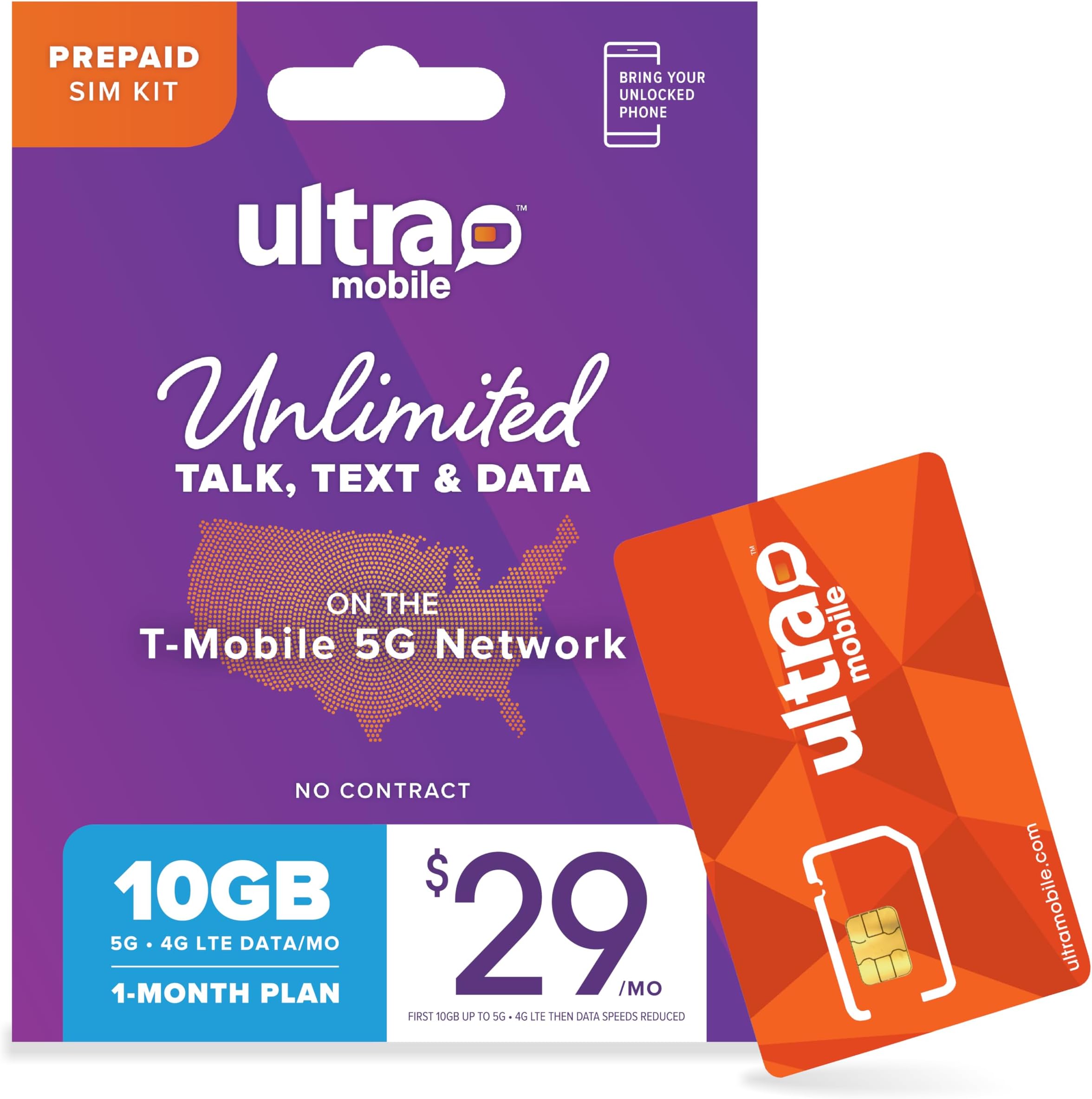 Amazon.com: $29/mo. Ultra Mobile Prepaid Phone Plan with Unlimited ...