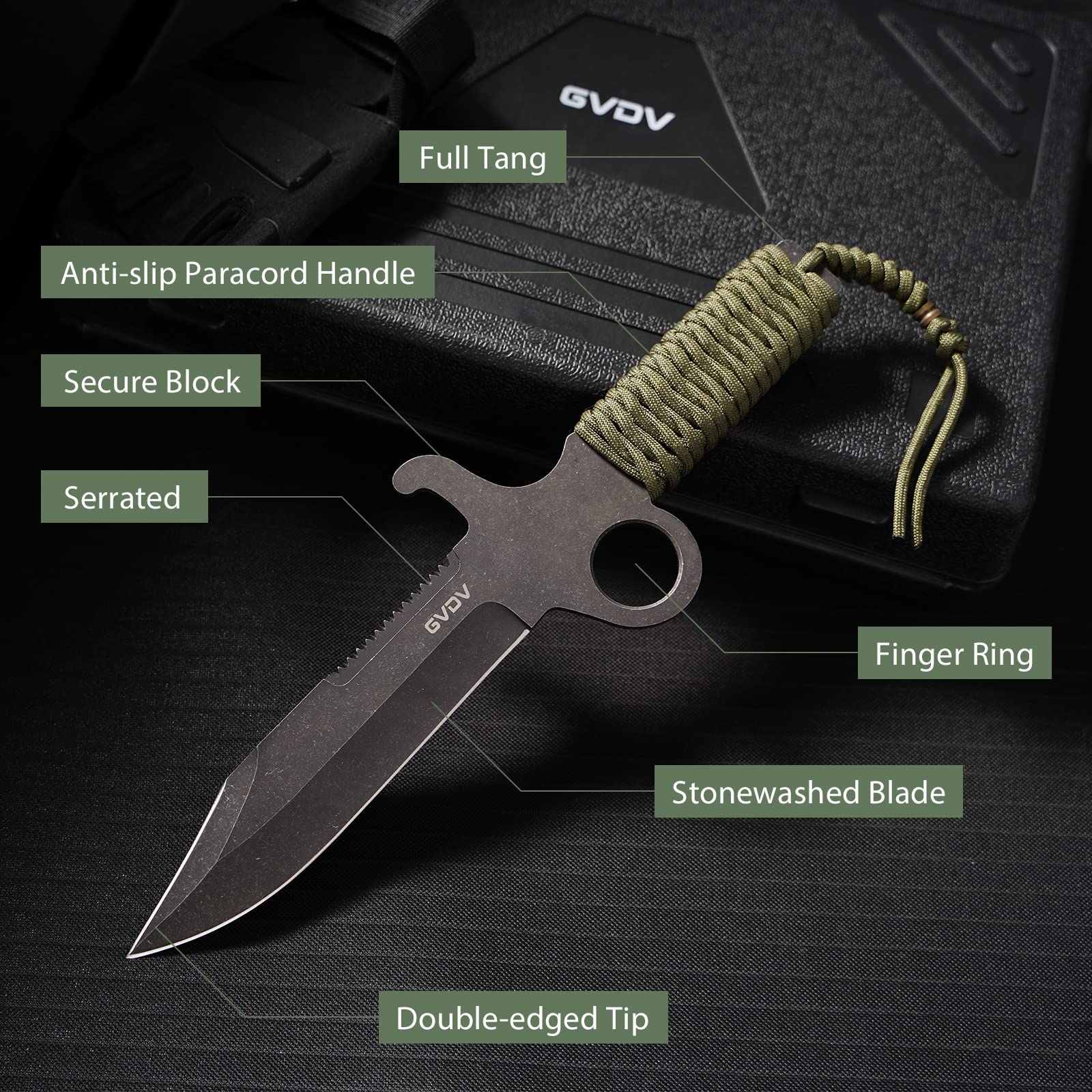 Snapklik.com : GVDV Full Tang Hunting Knife