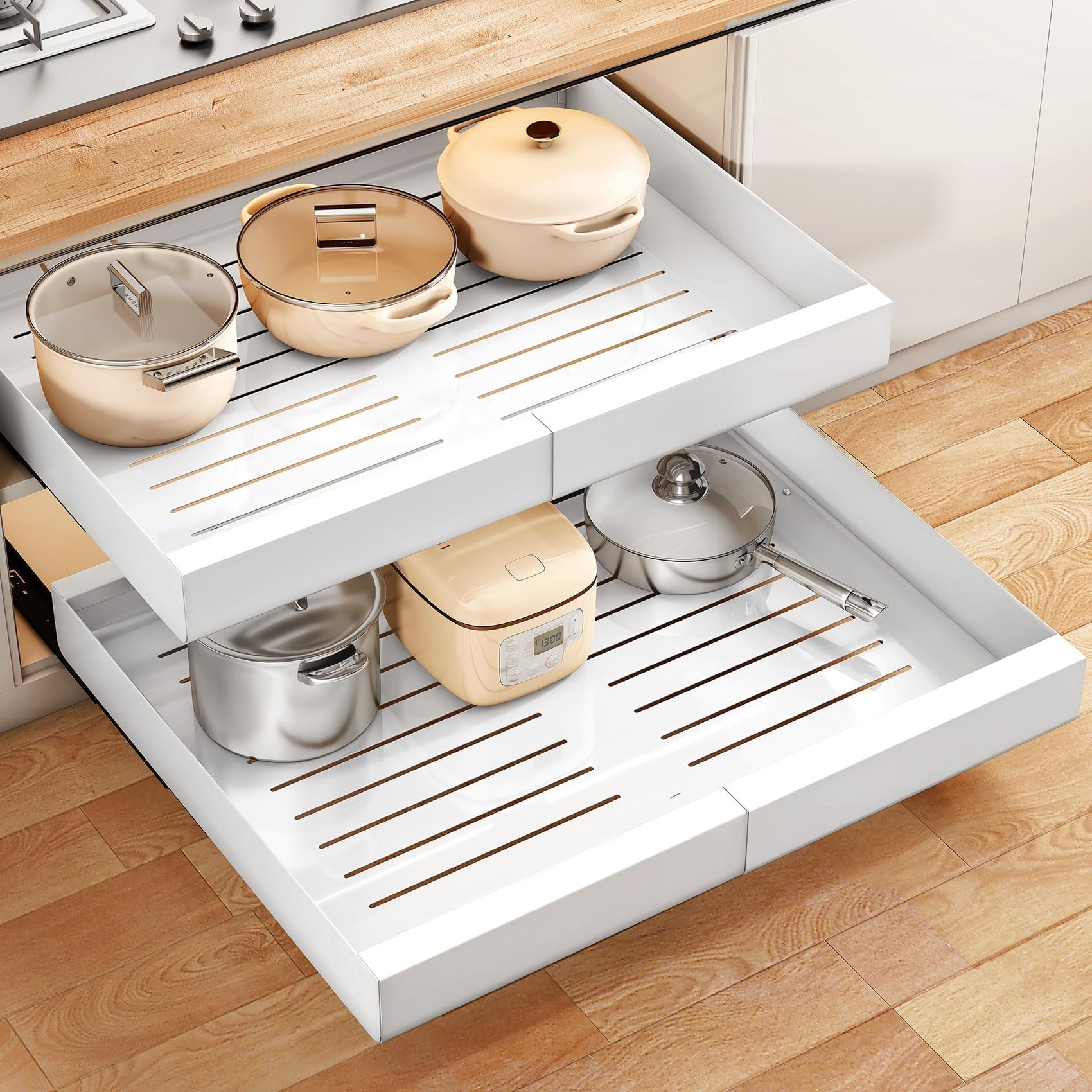 Amazon.com: Wider Pull out Cabinet Organizer, Expandable(13.6"-24 ...