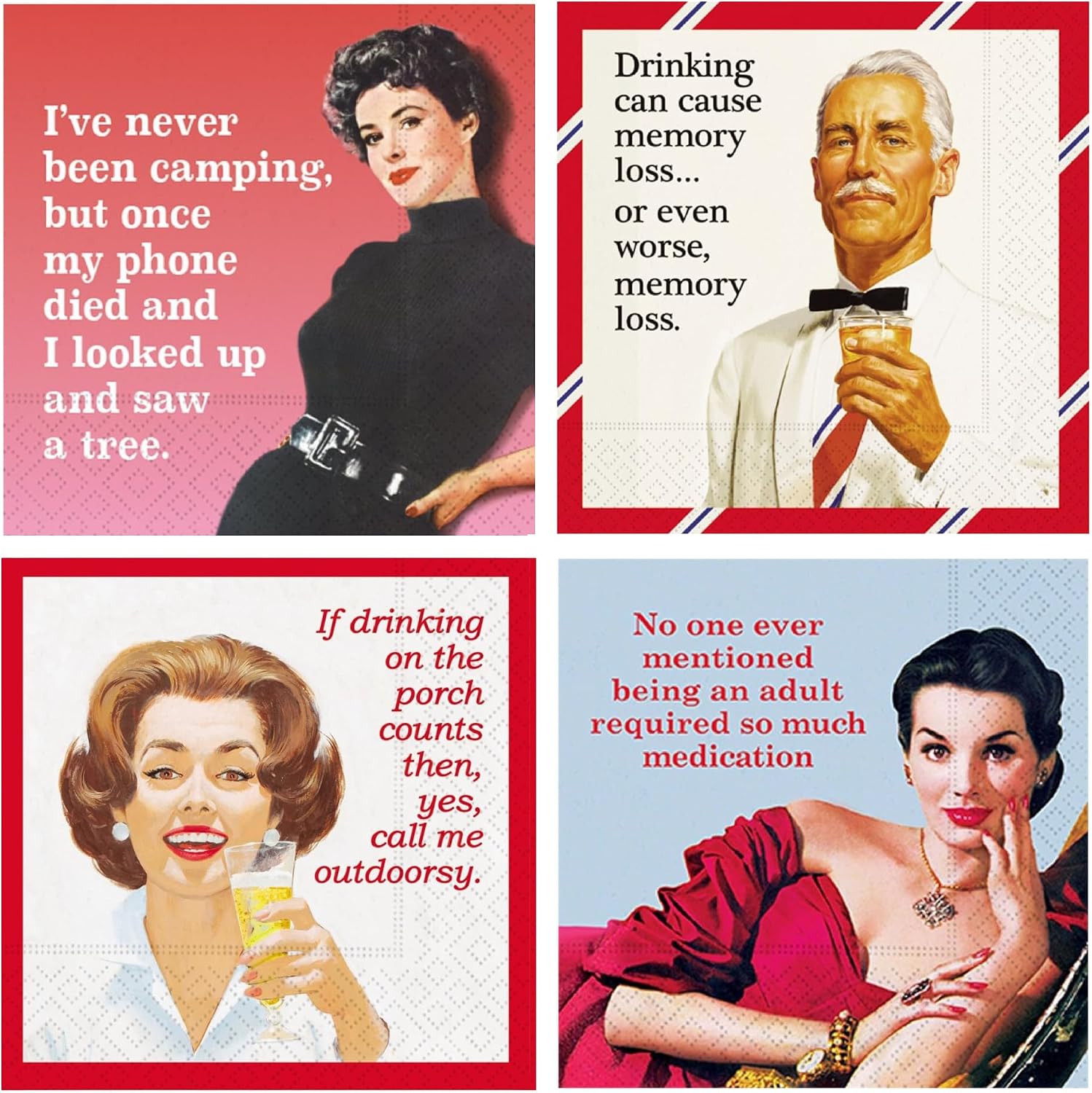 Amazon.com | Set of 80 Disposable 3-Ply Paper Sarcastic Snarky Funny ...