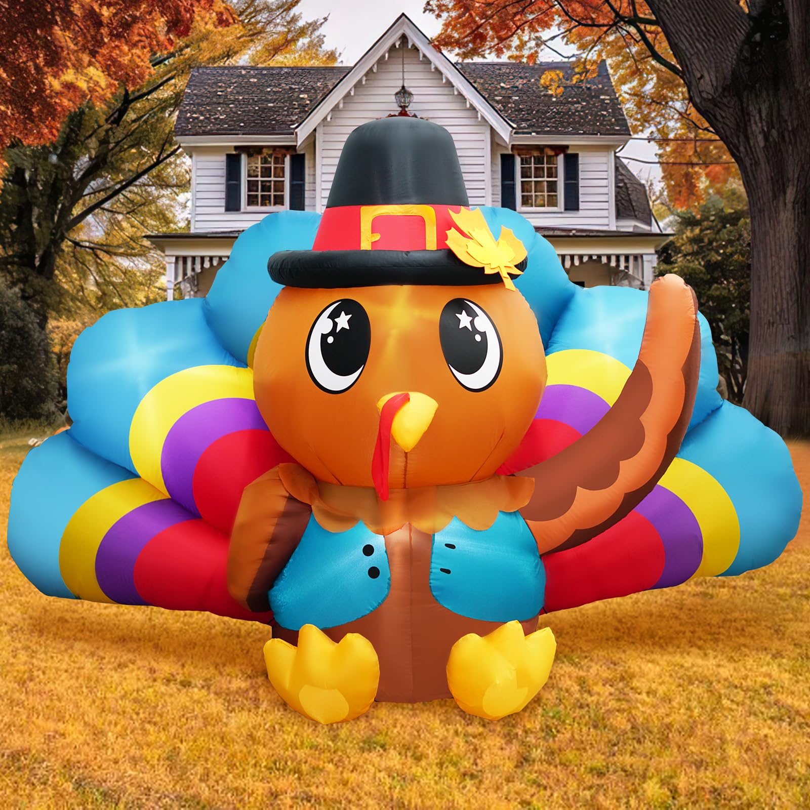 Amazon.com: PARAYOYO 8 FT Thanksgiving Inflatables Turkey Baby in Hat ...