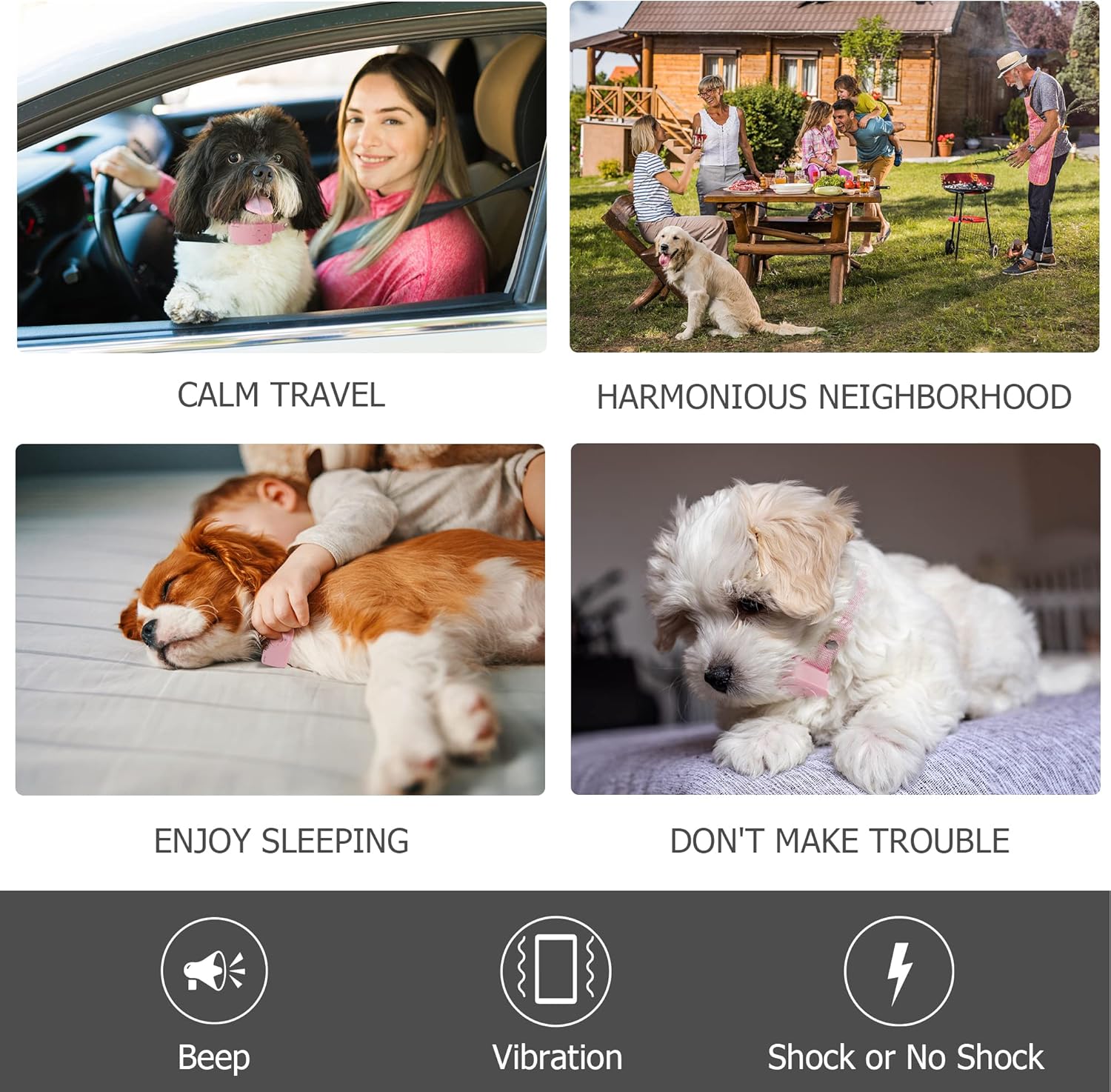 Zlolen Bark Collar for Dogs - Rechargeable Dog Bark Collar with Beep ...