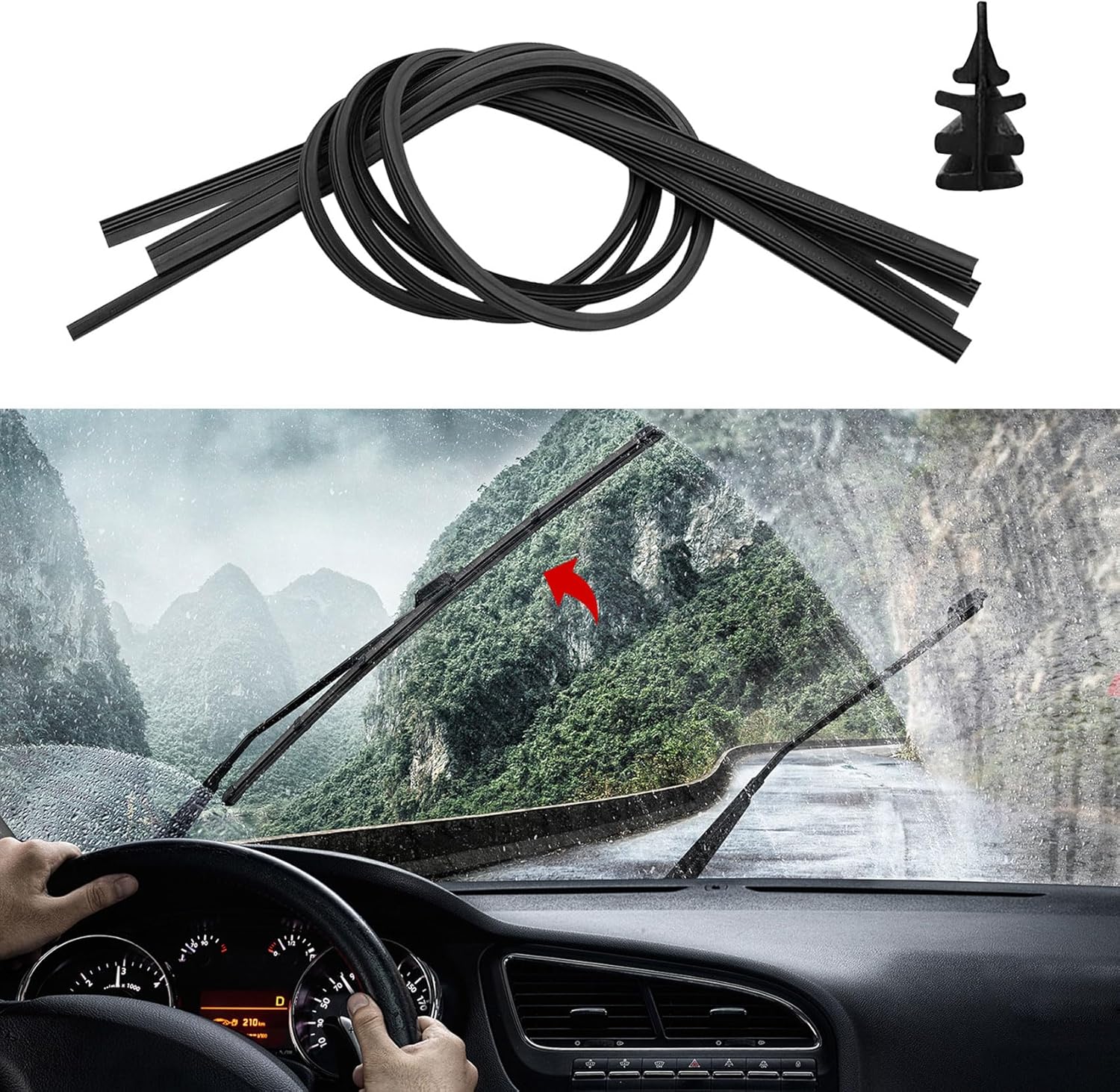 Amazon.com: 4PCS Car Windshield Wiper Blade Strips, DIY Silicone Car Frameless Window Boneless ...