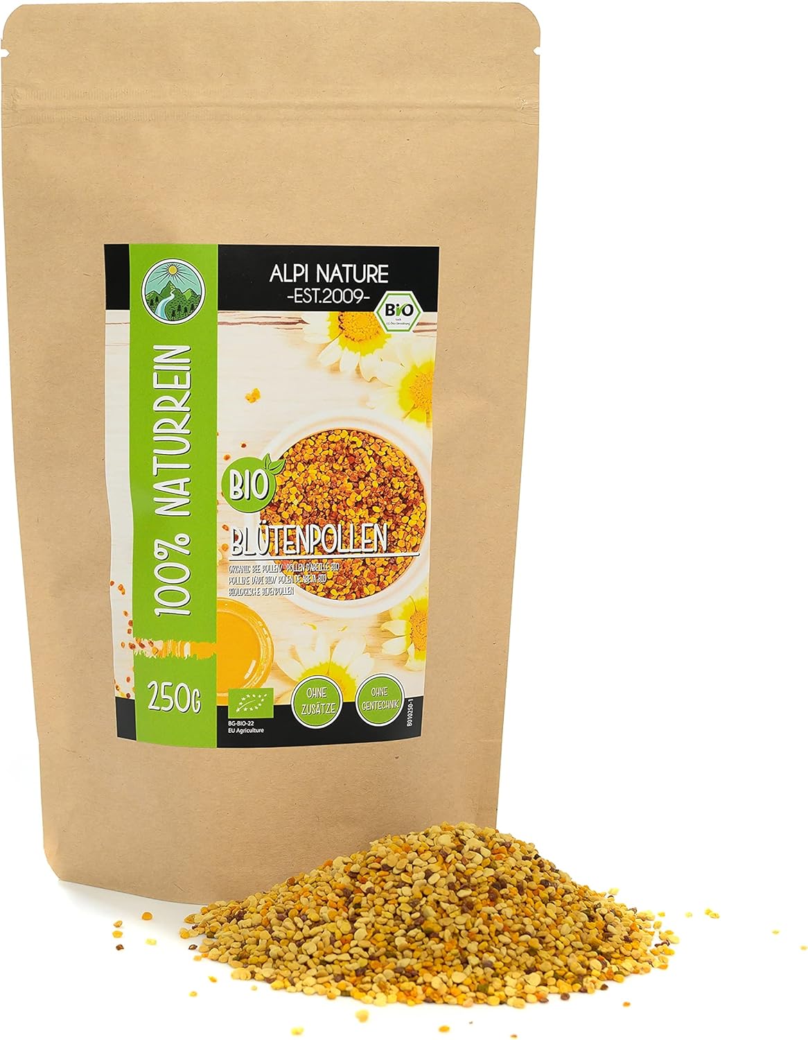 Organic Bee Pollen (250g), Natural Bee Pollen, Dried, Without additives ...