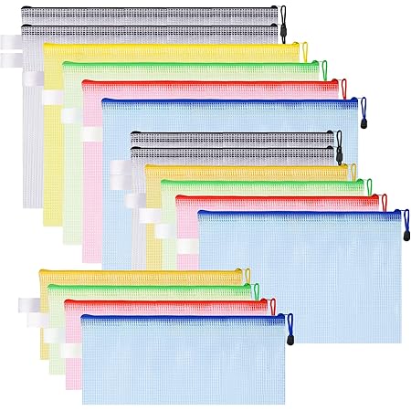 Ipow Mesh Zip Wallets File Zip Bags, Reinforced Zipper with Threads ...