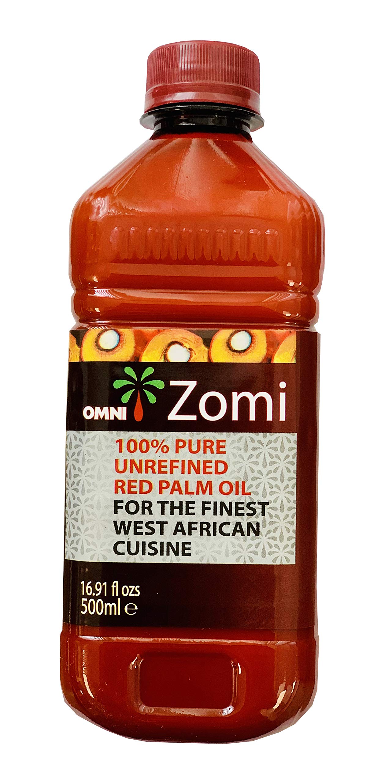 Omni Zomi Red Palm Oil 16.9 Fl Oz (500ml) - 100% Pure, Unrefined Oil ...