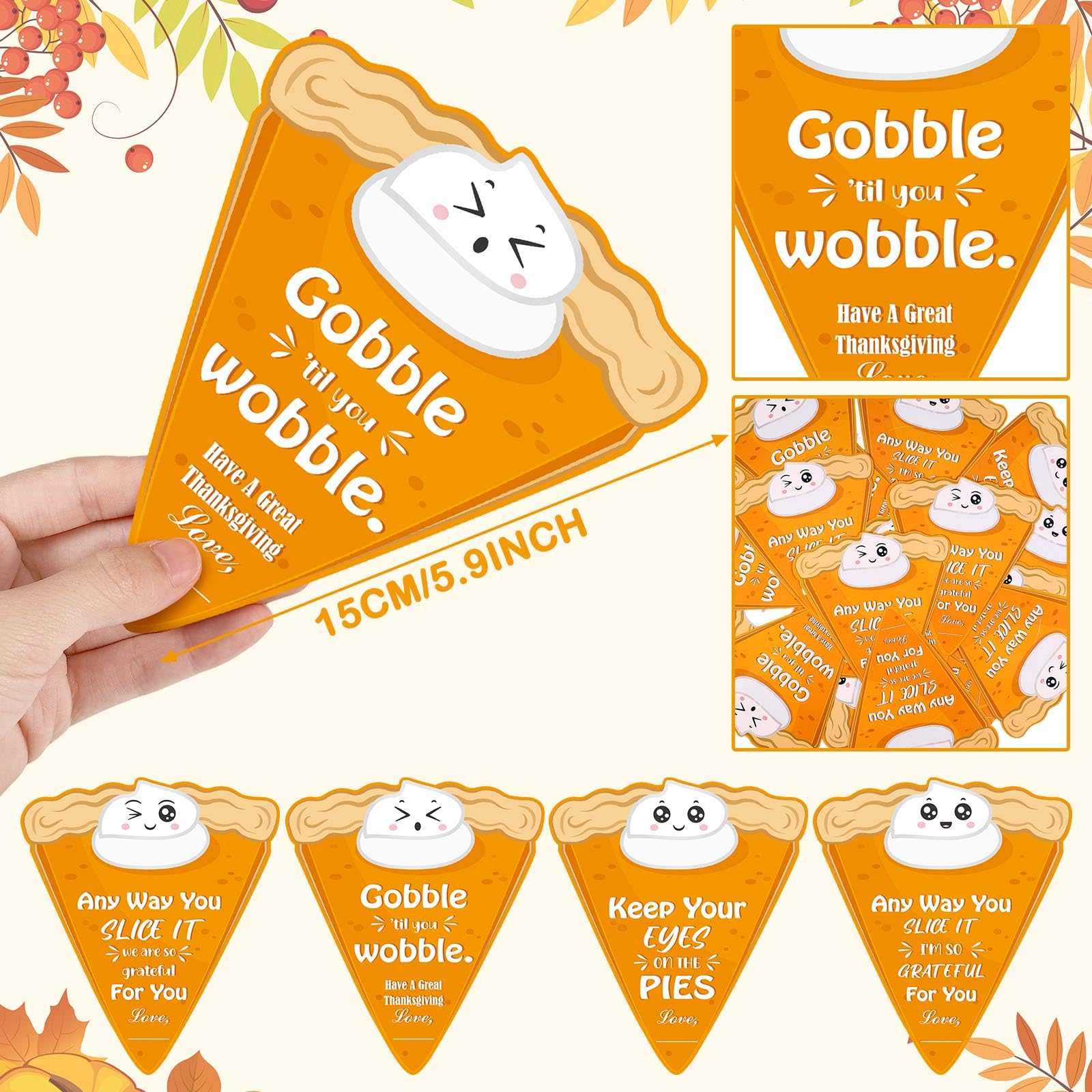 Snapklik.com : 24 Pcs Thanksgiving Pumpkin Pie Gift Card Holder Party ...