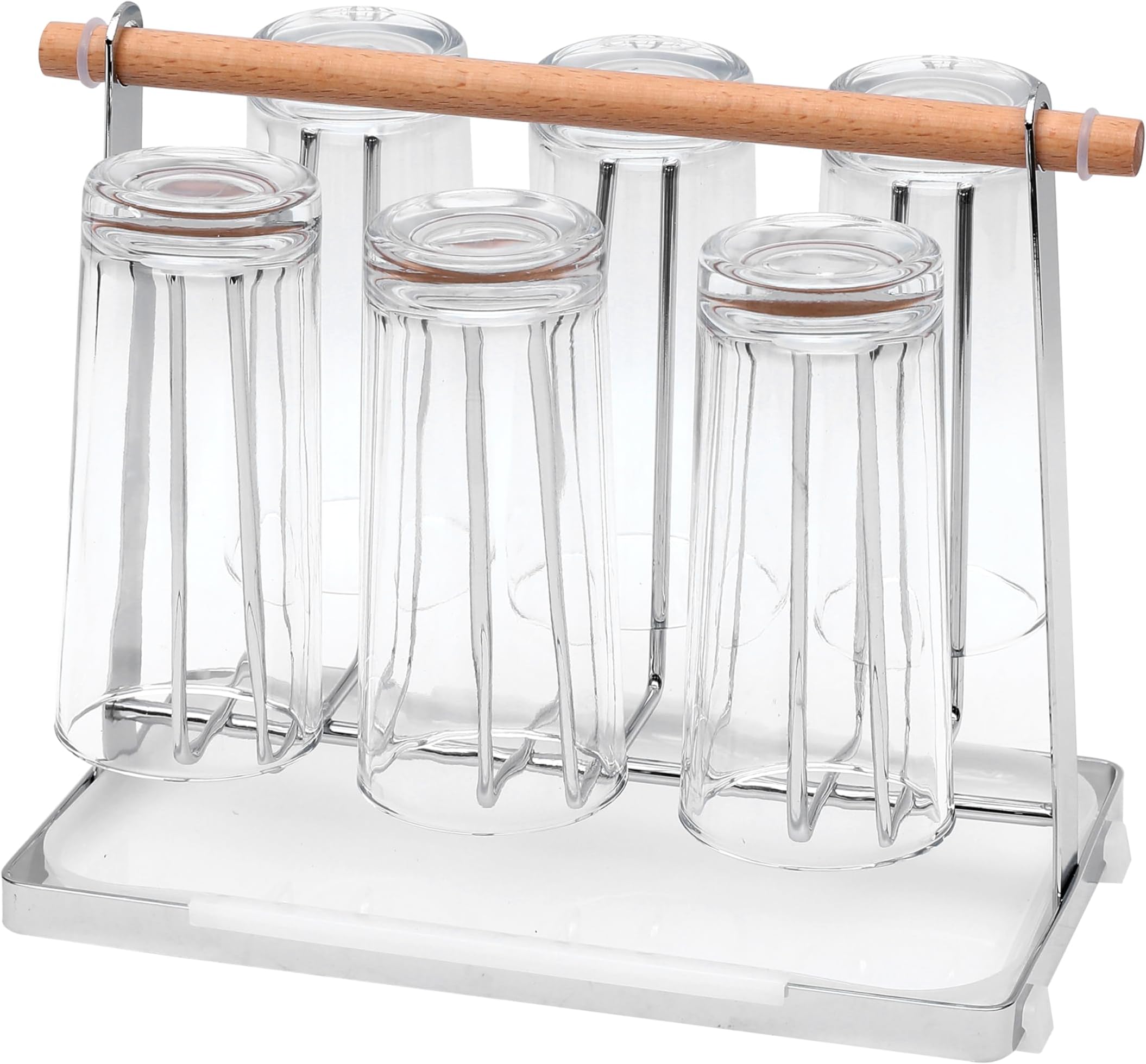 Amazon.com - YISMAN Metal Cup Drying Rack with 6 Hooks, Bottle Drying ...