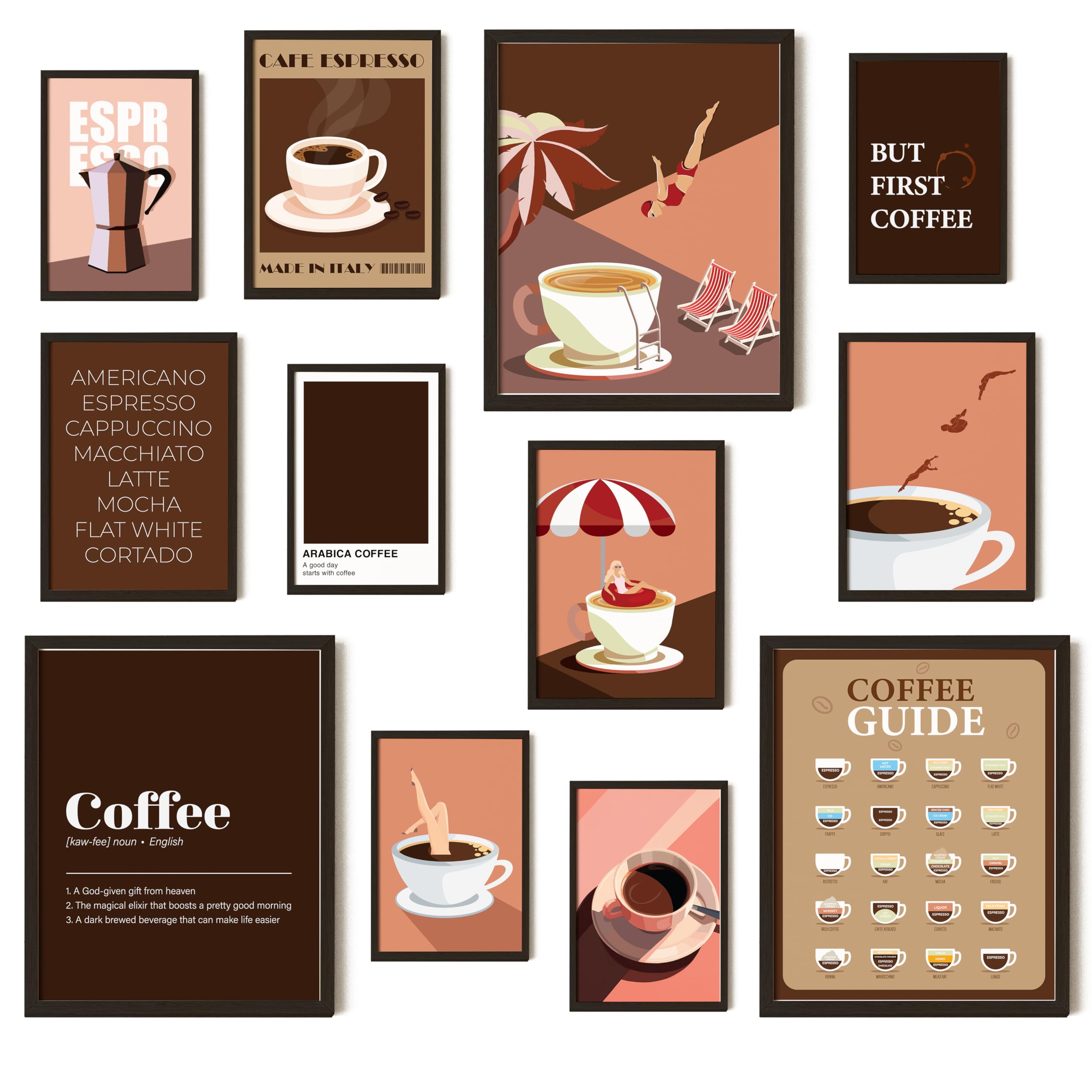 Amazon.com: 97 Decor Coffee Wall Art - Modern Coffee Bar Decor, Vintage ...