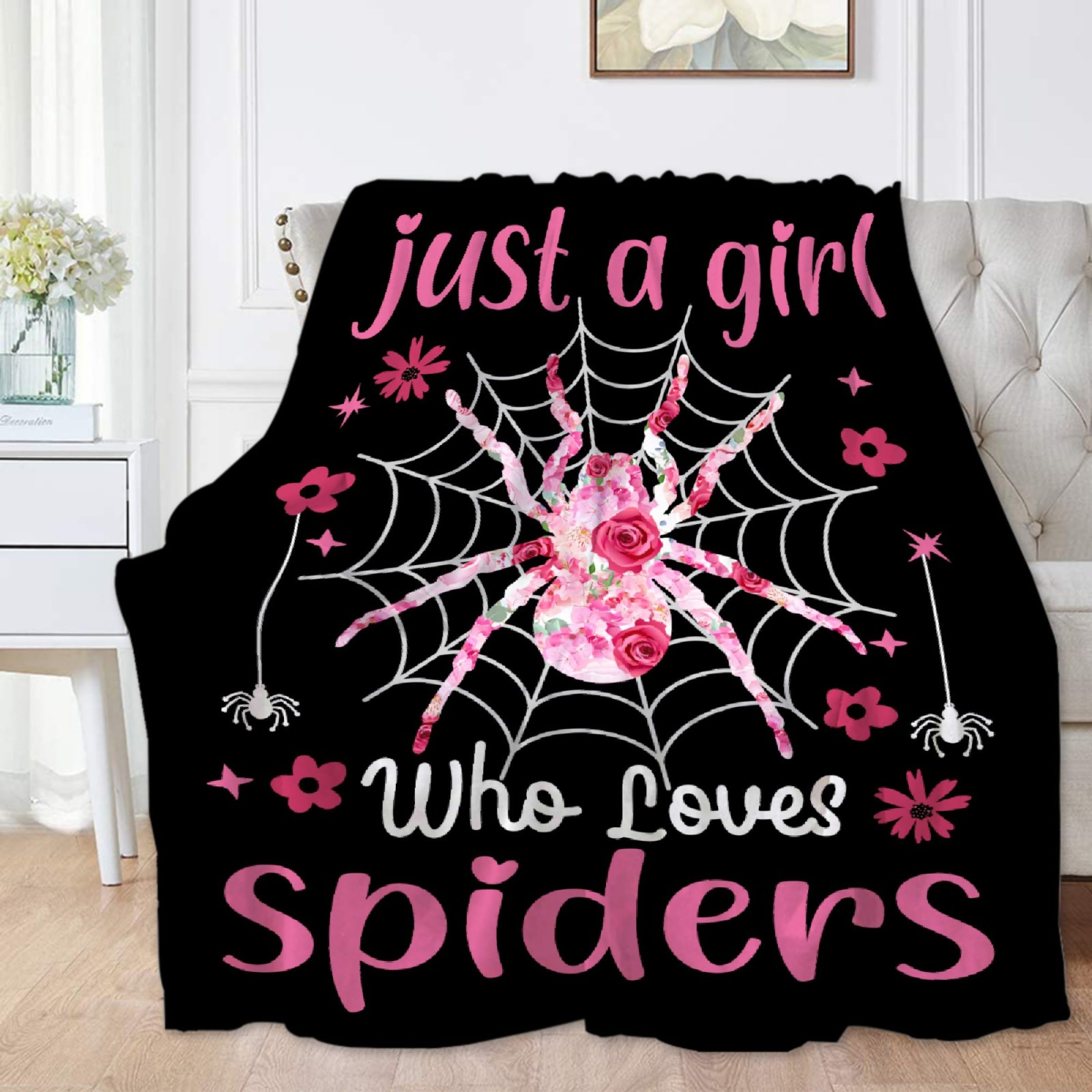 Amazon.com: Spider Blanket Just A Girl Who Loves Spiders Decor Soft ...
