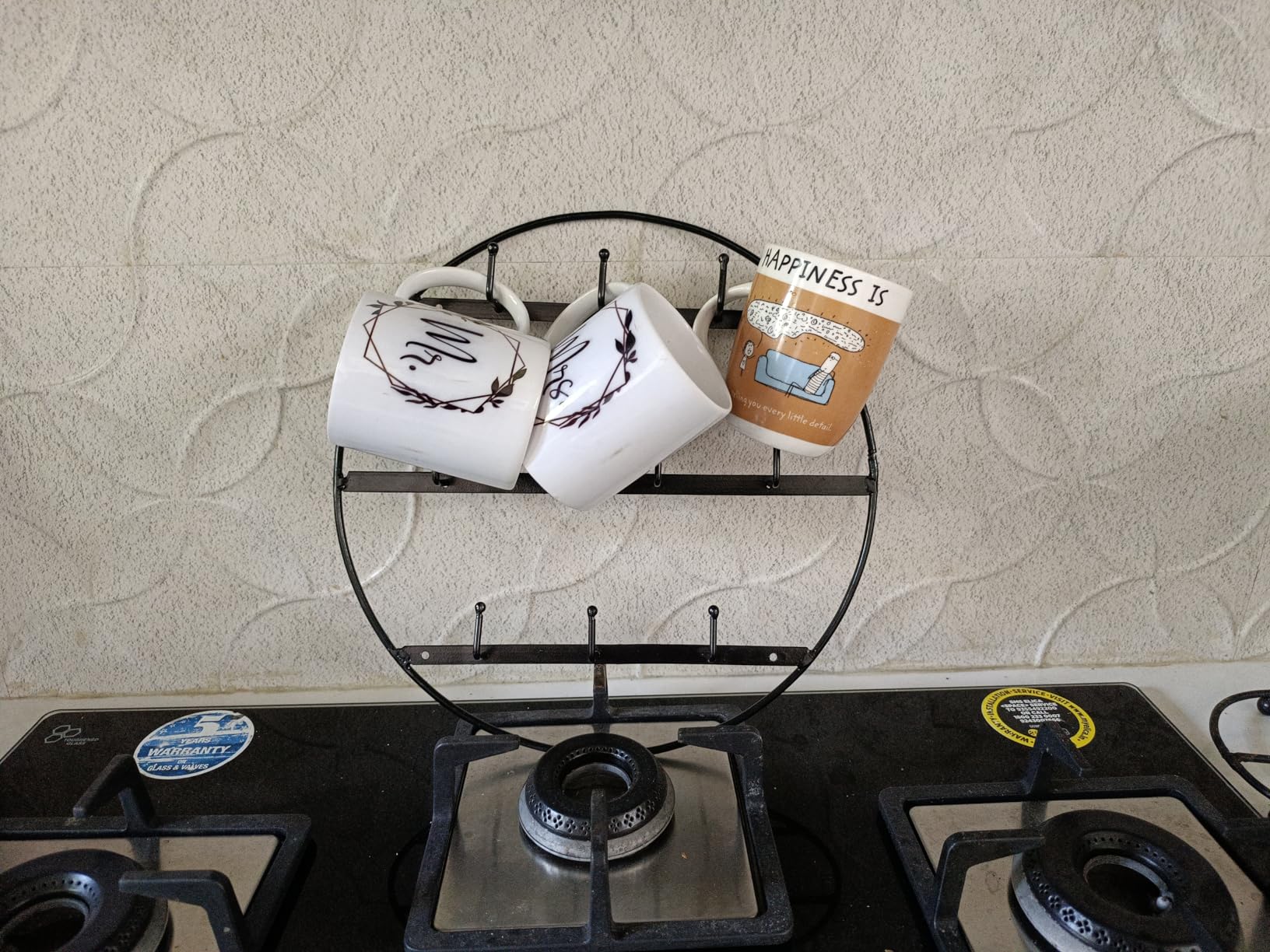 UNIQUE ART WORKS Metal Wall Mounted Hanging Coffee Mug Hook Holder ...