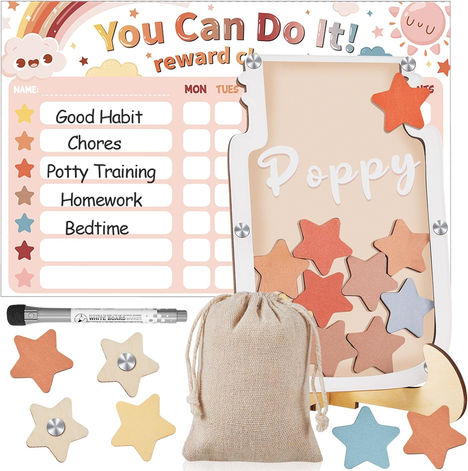 25 Pieces Magnetic Reward Jar Star Jar Chore Chart Bahrain | Ubuy