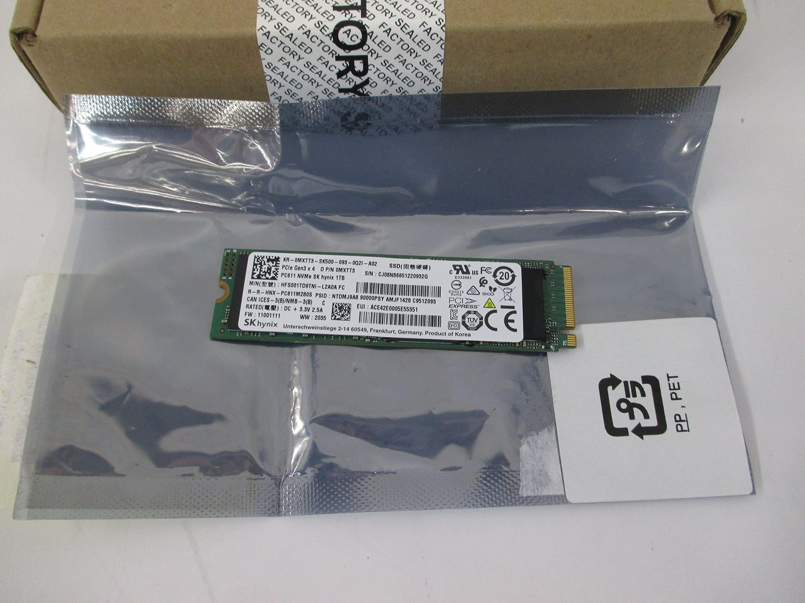 Amazon.com: Dell SSD 1TB Class 40 M.2 2280 NVMe PCIe 3.0 Gen 3x4 Solid ...