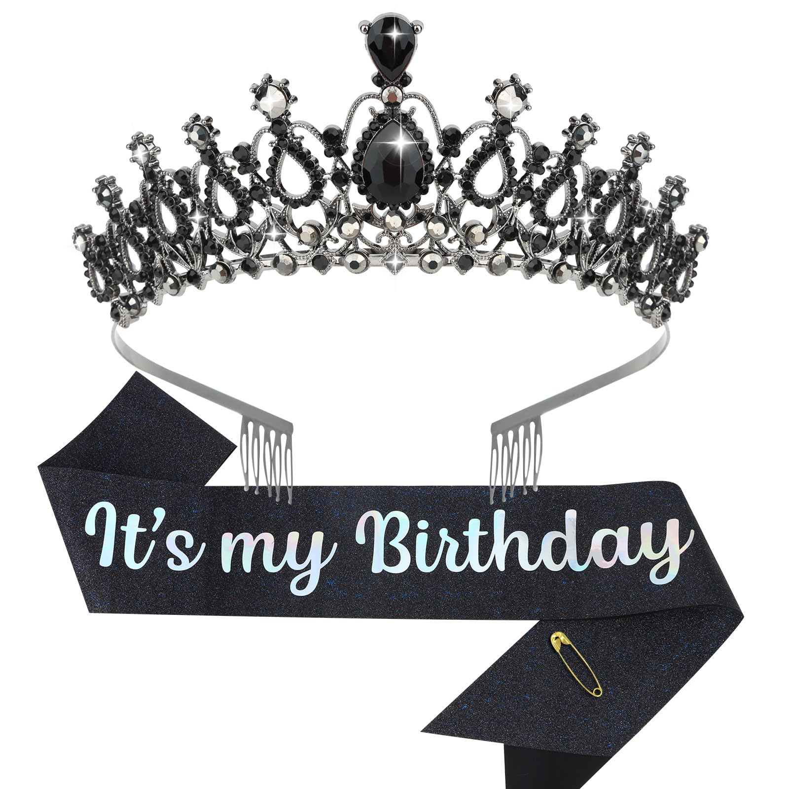 Amazon.com: BAHABY Birthday Crown for Women, It's My Birthday Sash ...