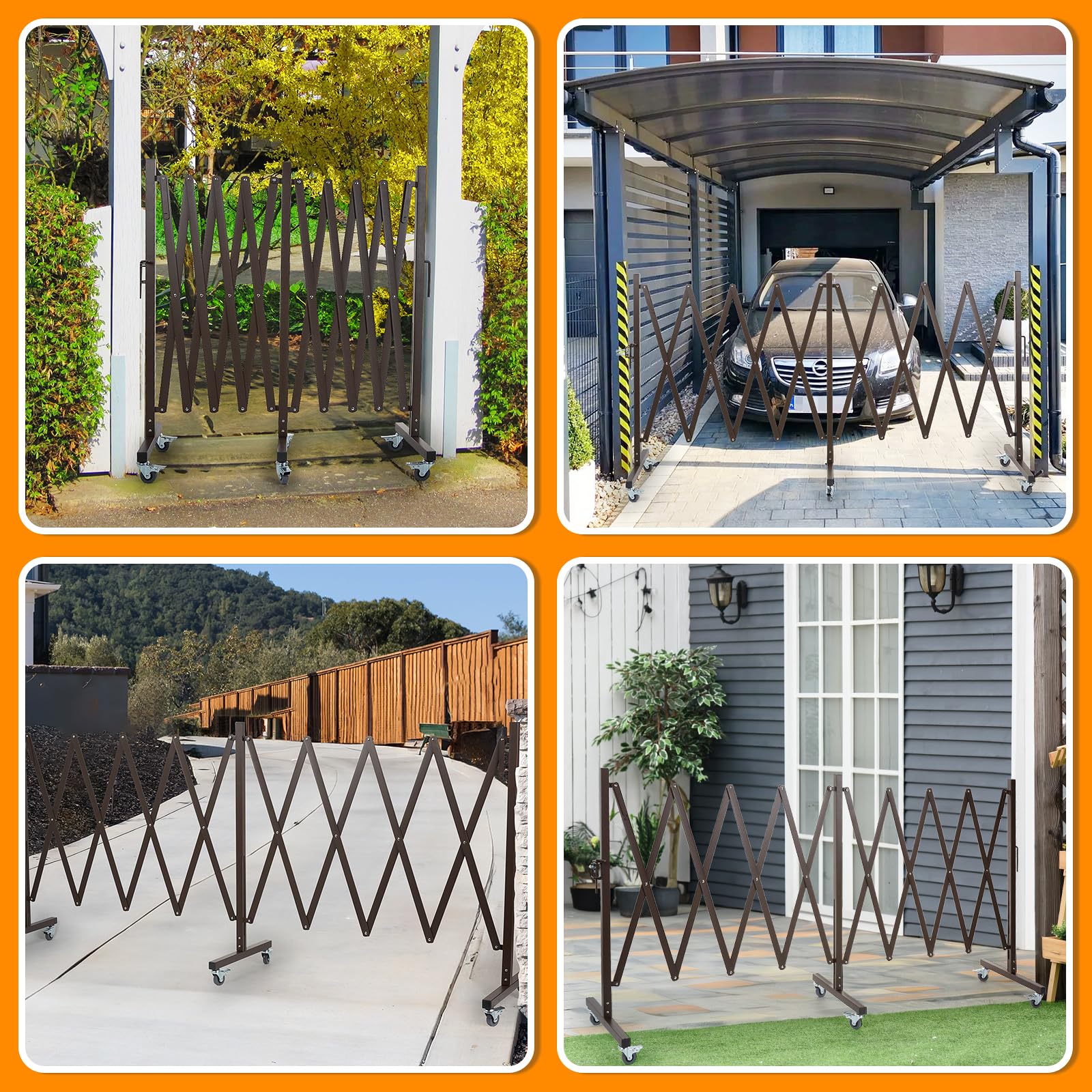 Snapklik.com : 16.4FT Expandable Barricade Gate, Driveway Gate, Folding ...