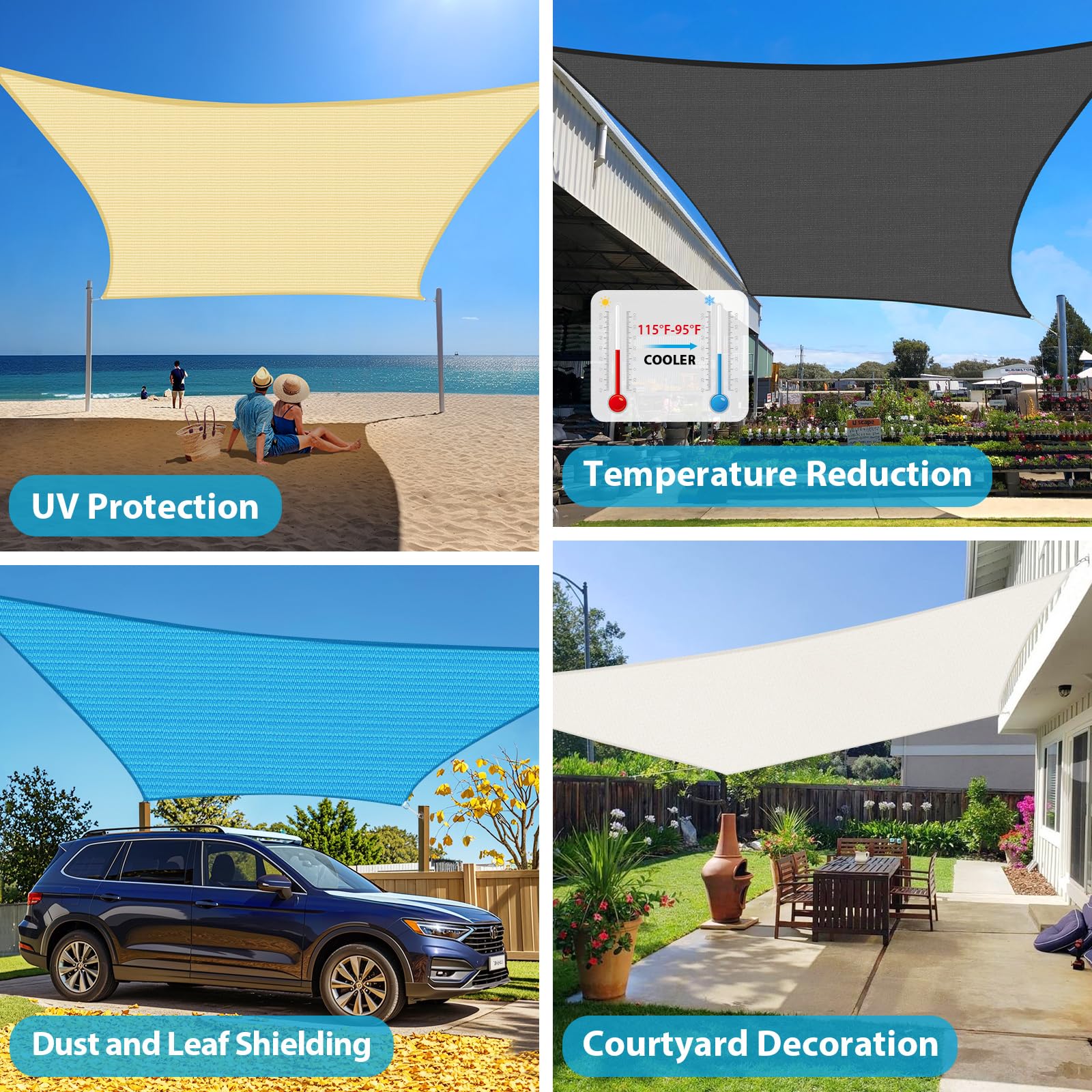 Snapklik.com : Amagenix Sun Shade Sail 12X12 Curved Edge Outdoor Shade ...
