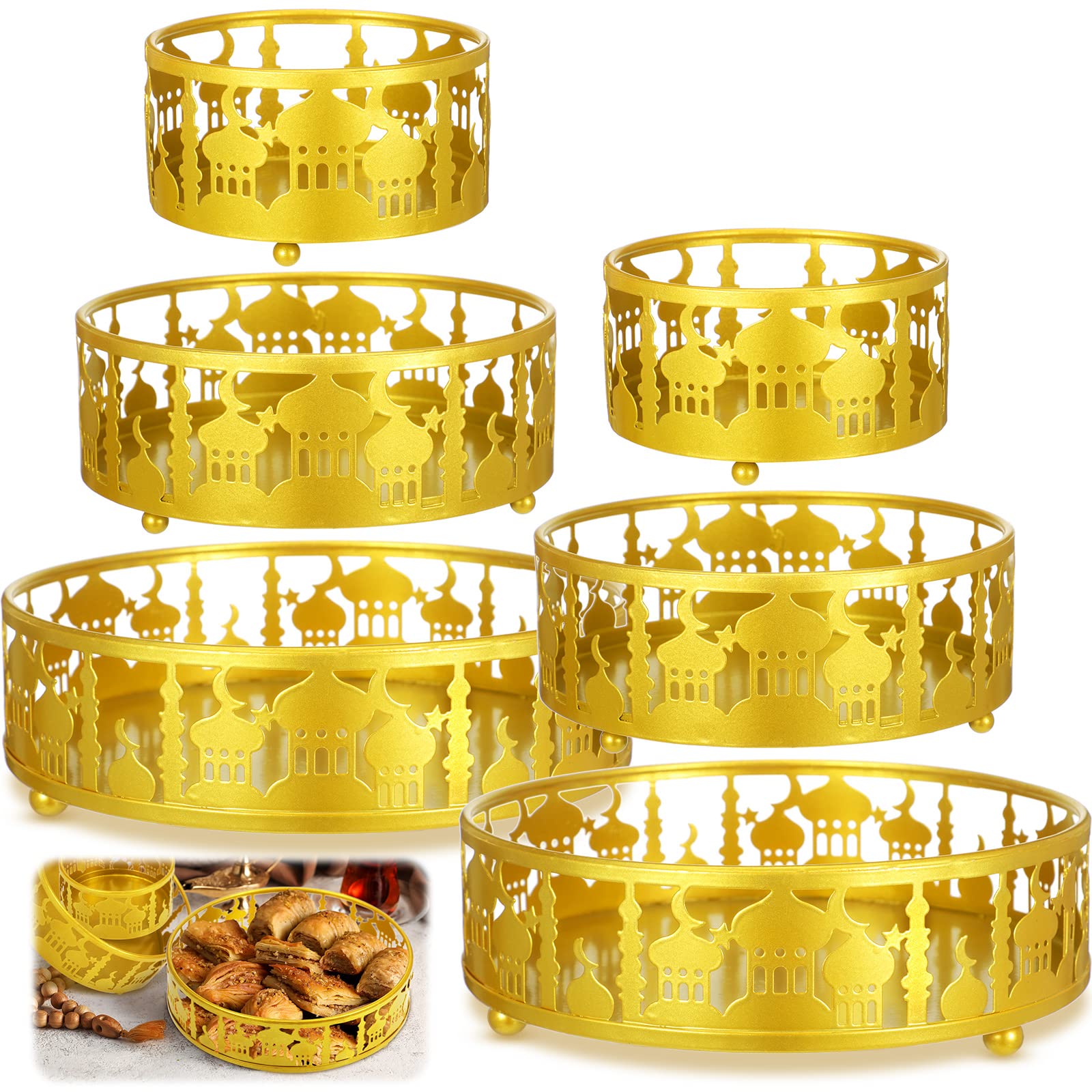 Amazon.com: Patelai 6 Pcs Ramadan Trays Eid Mubarak Plates Moon Ramadan ...