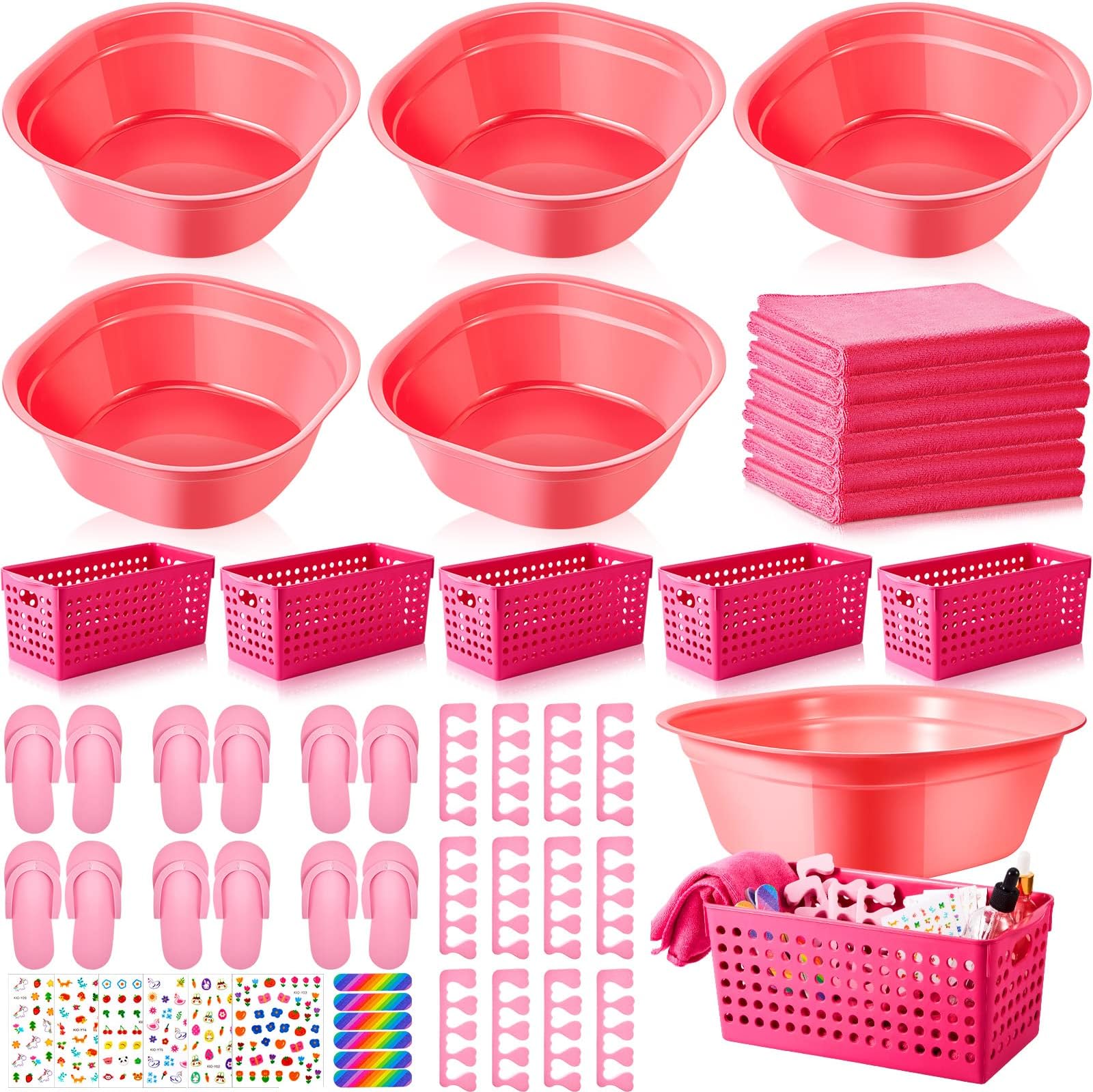 Amazon.com: Mumufy 6 Sets Kids Foot Spa Kit for Girl Spa Party with ...