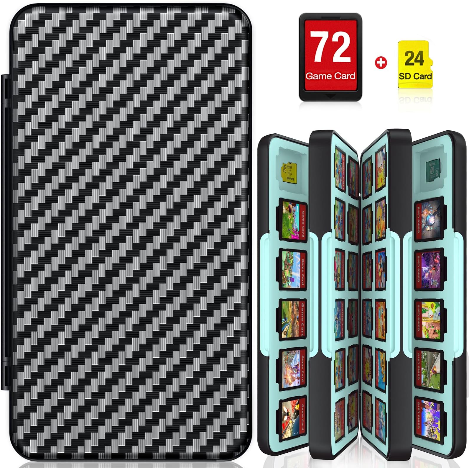 Amazon.com: HYPERCASE Large 120 Card Slots for Switch Game Case, Game ...