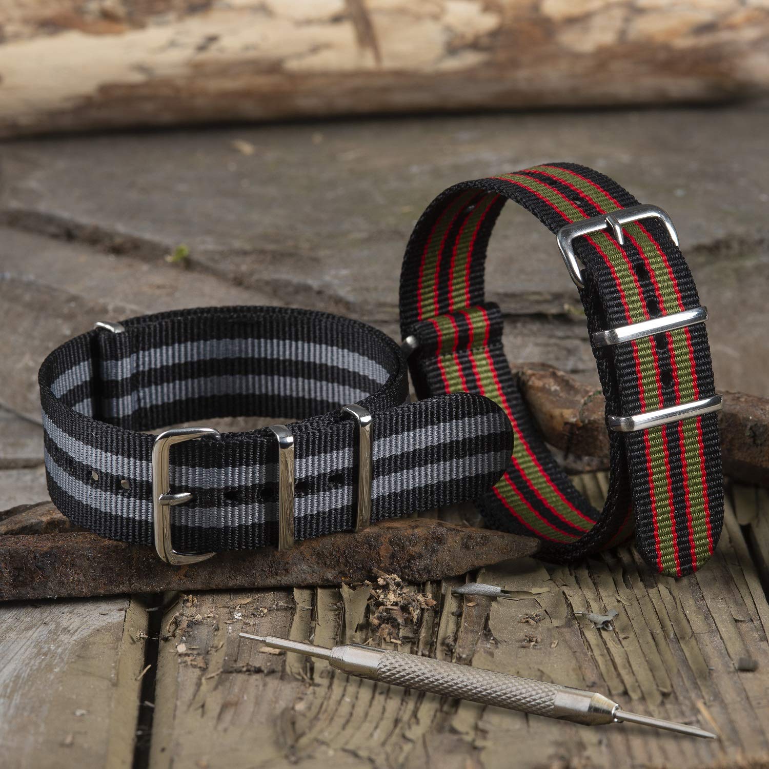 Buy Sniper Bay Twin Pack Bond Style Nato Strap Watch Strap – Nato Watch ...