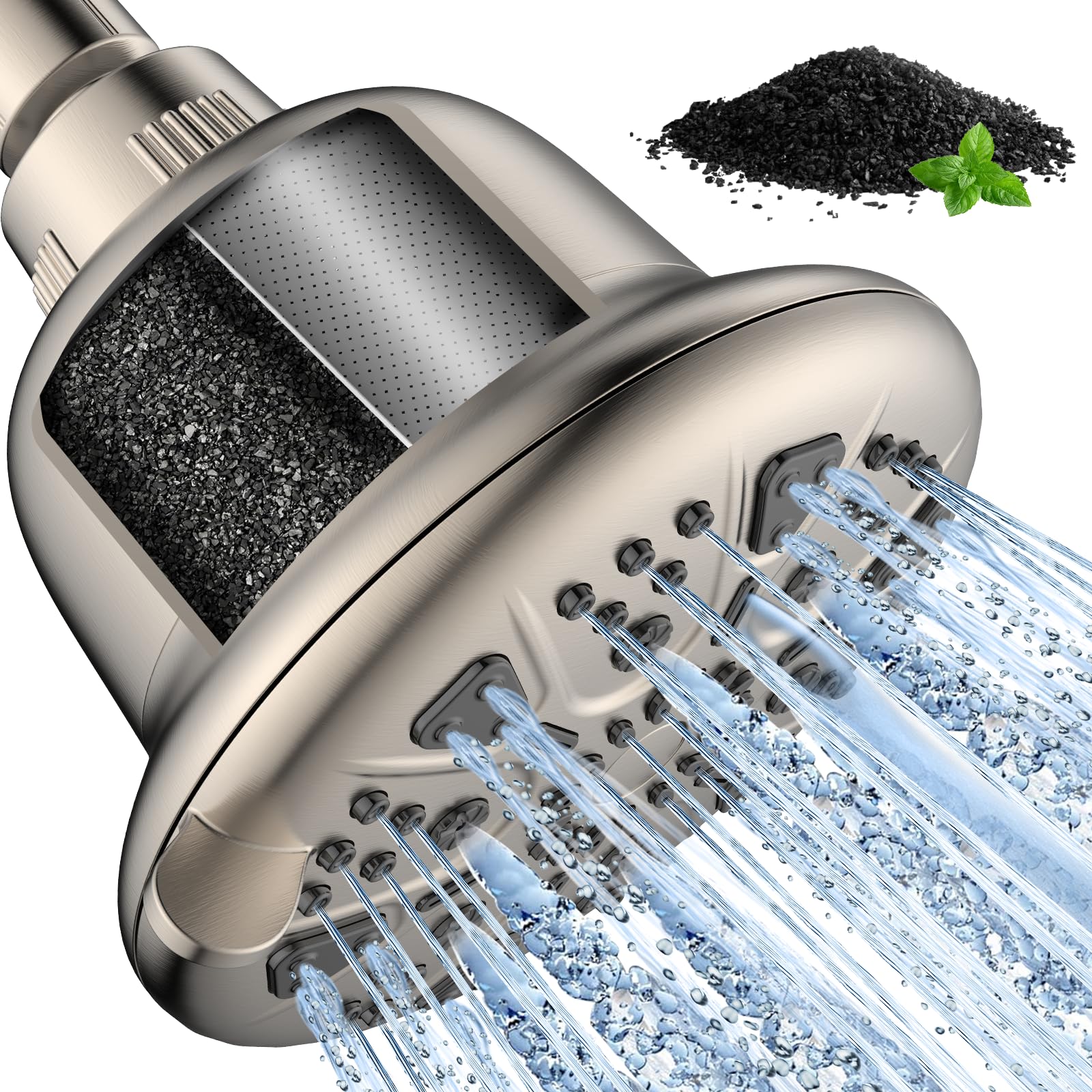 Filtered Shower Head with Upgraded Activated Carbon Filter - High ...