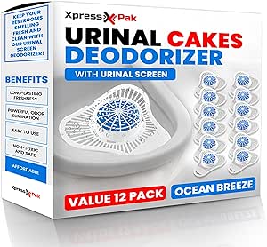 Urinal Cakes - Bulk 12 Pack - Urinal Deodorizer with Cakes and Screen - Urinal Screen Deodorizer ...