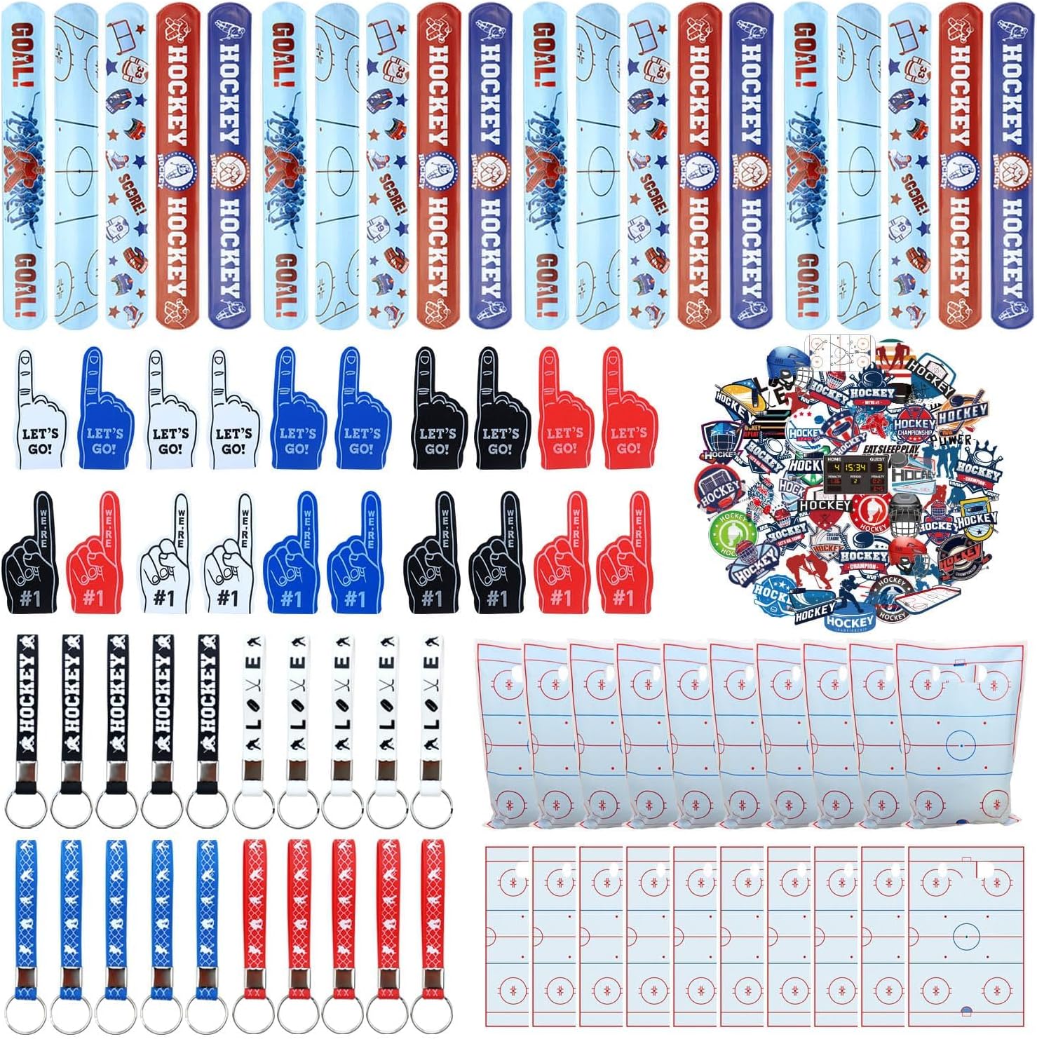 Amazon.com: PTECDROTS 130PCS Hockey Party Favors - Incliding Hockey Keychains, Ice Hockey Gift ...