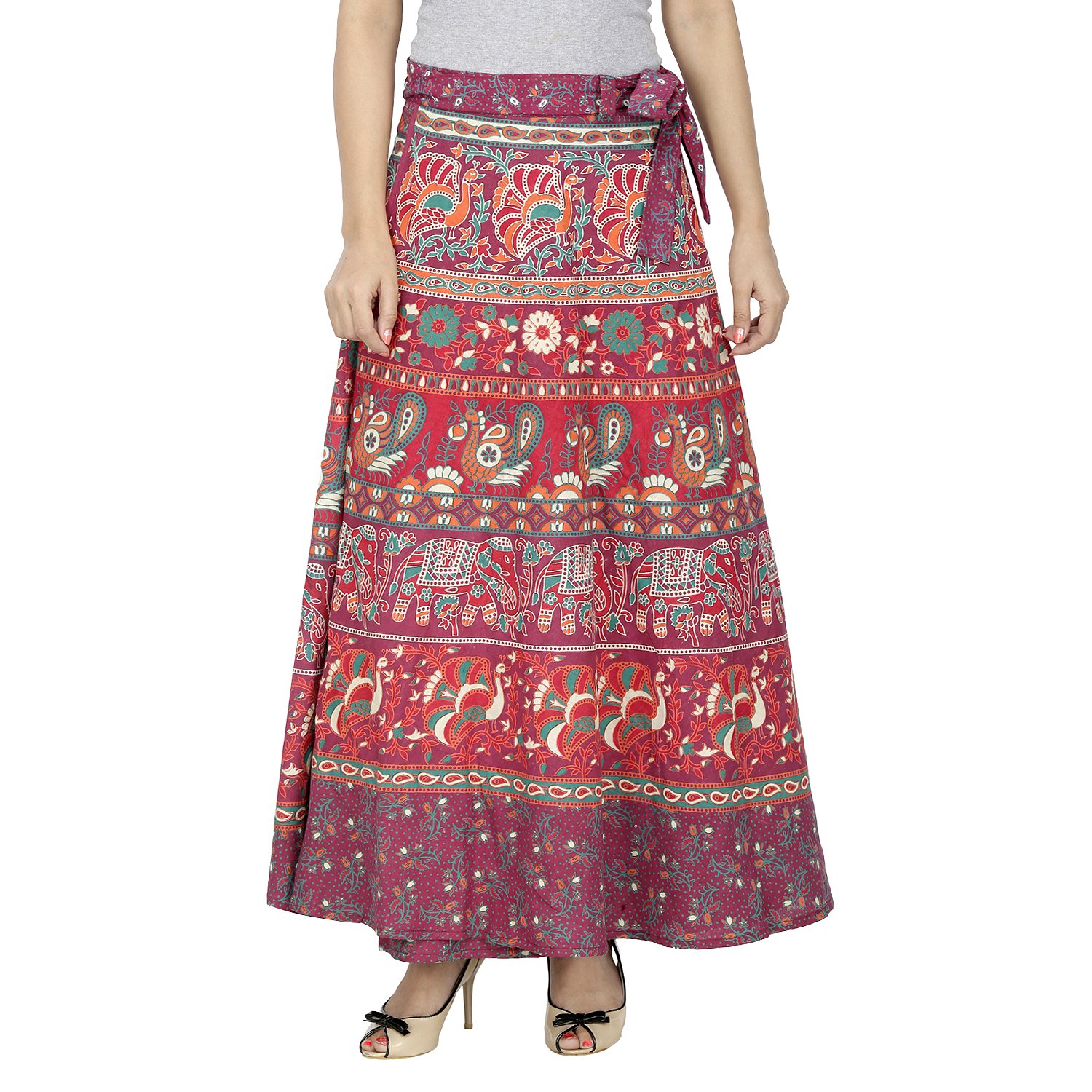 Buy Wisegirls Jaipuri Cottan Rapron Skirts Multicolour at Amazon.in