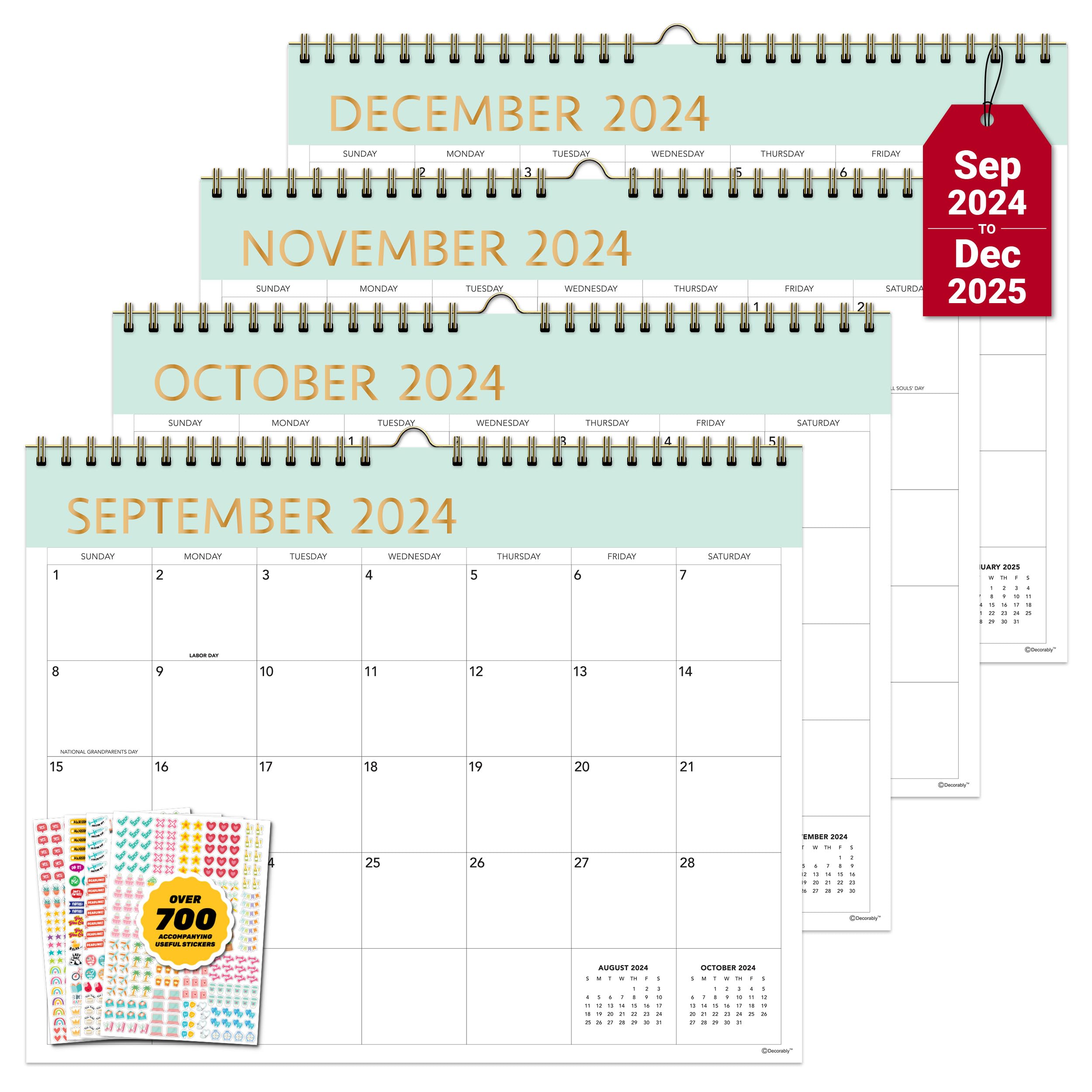 Snapklik.com : Decorably Wall Calendar Landscape - 2024 18 Month Wall ...