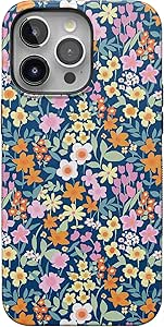 Amazon.com: Casely iPhone 15 Pro Max Case | Full Bloom | Navy Floral | Bold Case | Compatible ...