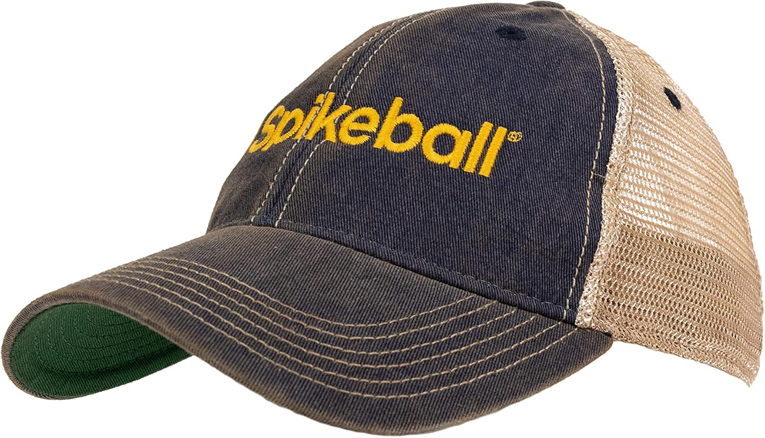 Spikeball "PK Hat - One Size Fits All - Wash Blue Front with Tan Mesh ...