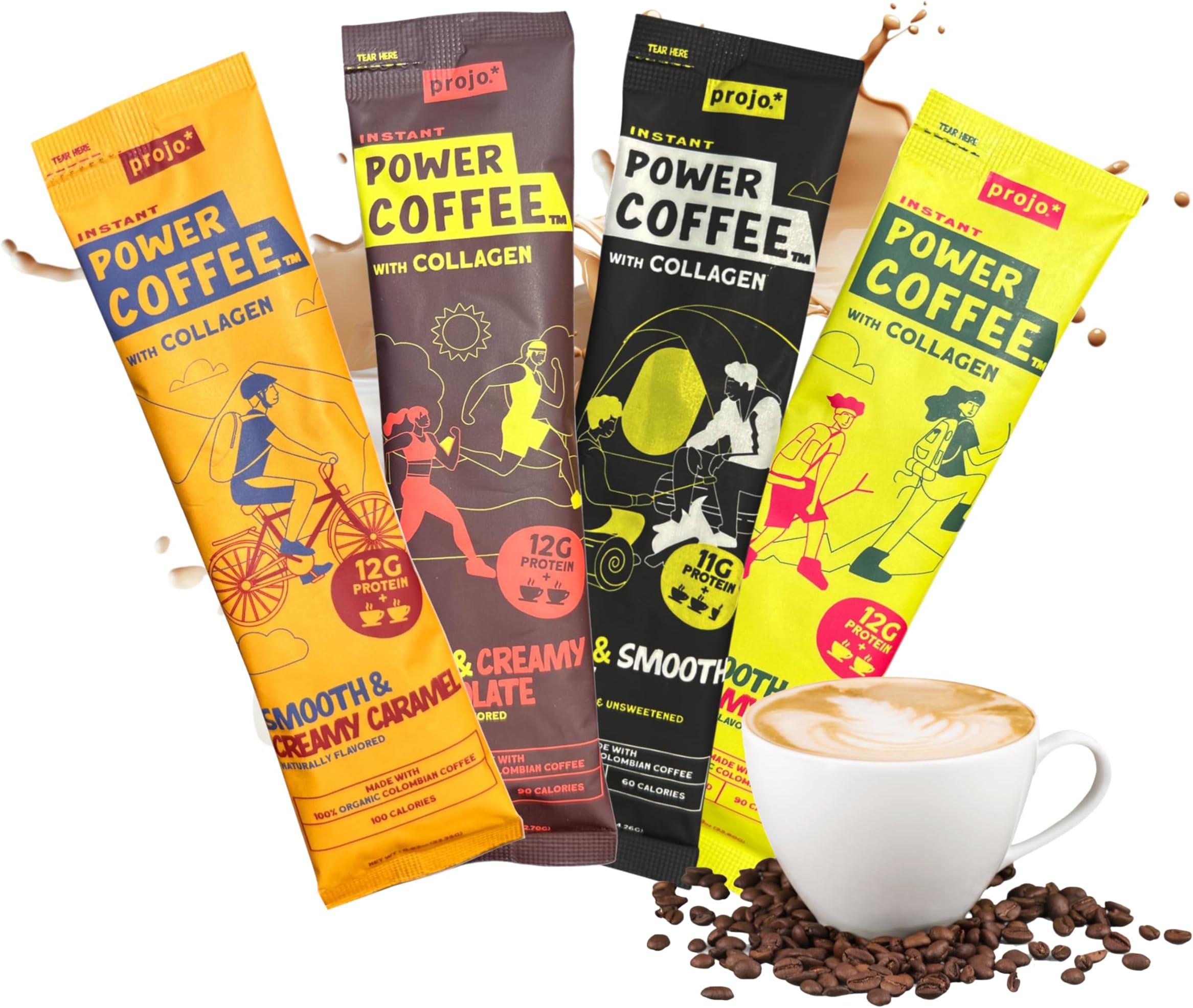 Amazon.com : Projo* Power Coffee – Instant Coffee with 12g Hydrolyzed ...