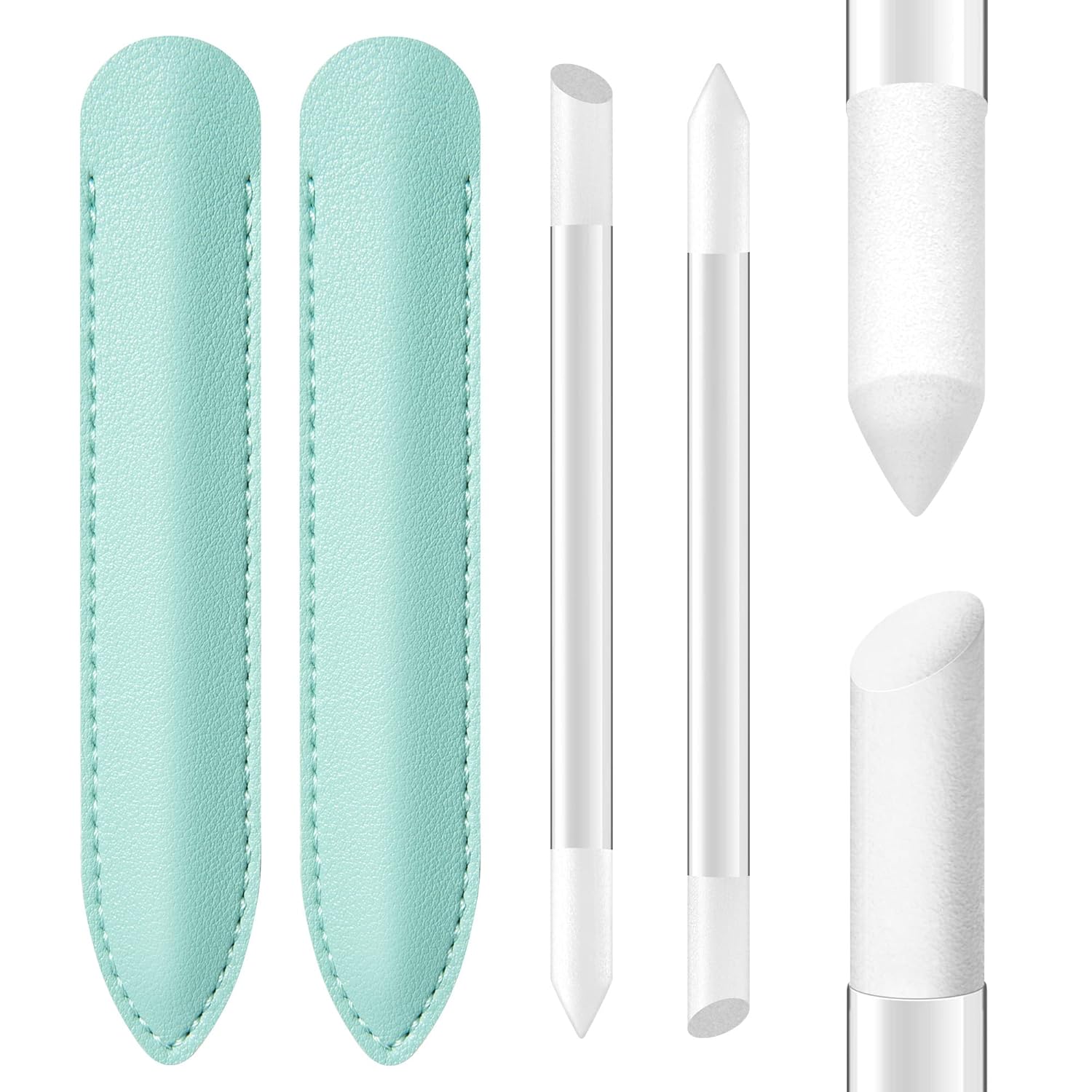 Amazon.com : 2 Pcs Glass Cuticle Pusher with Leather Case, Glass ...