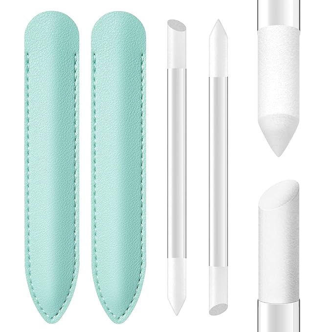 Amazon.com : 2 Pcs Glass Cuticle Pusher with Leather Case, Glass ...