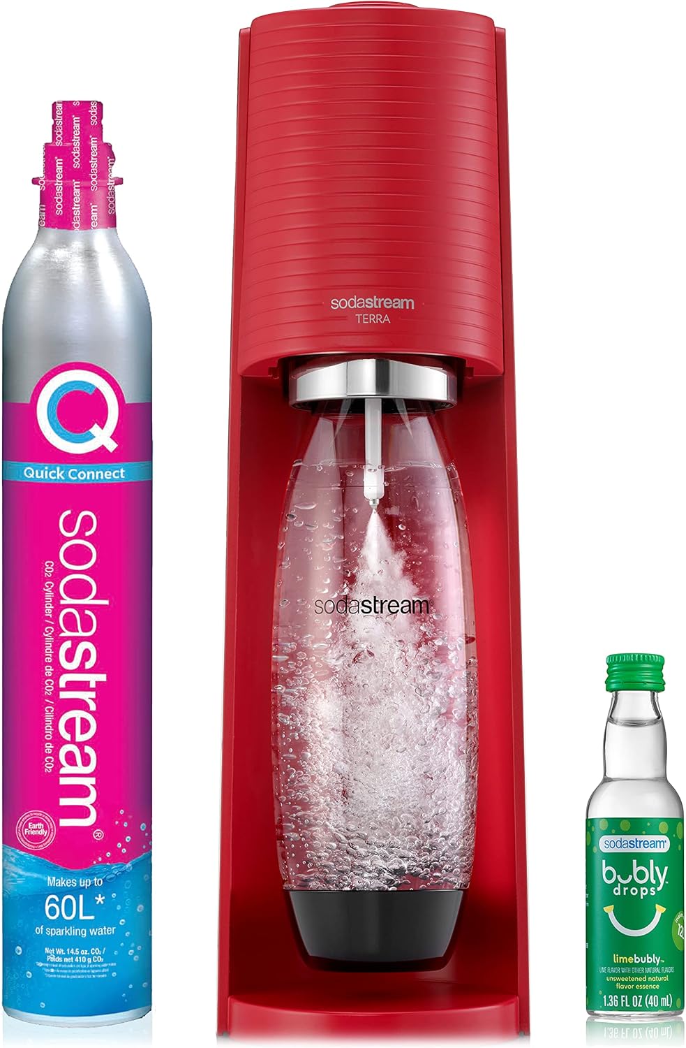 Amazon.com: SodaStream Terra Sparkling Water Maker (Red) with CO2, DWS ...