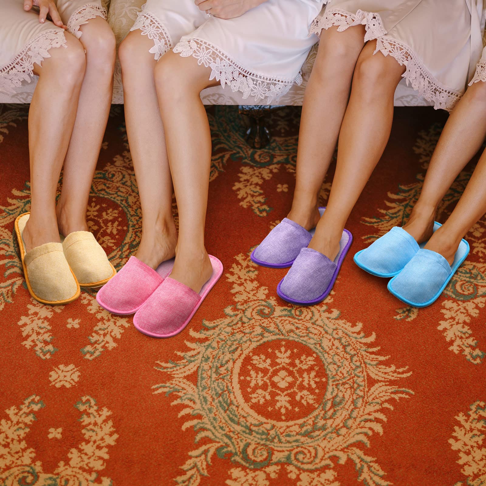 JaGely 40 Pairs Washable Slippers Non Slip Spa Slippers Unisex ...