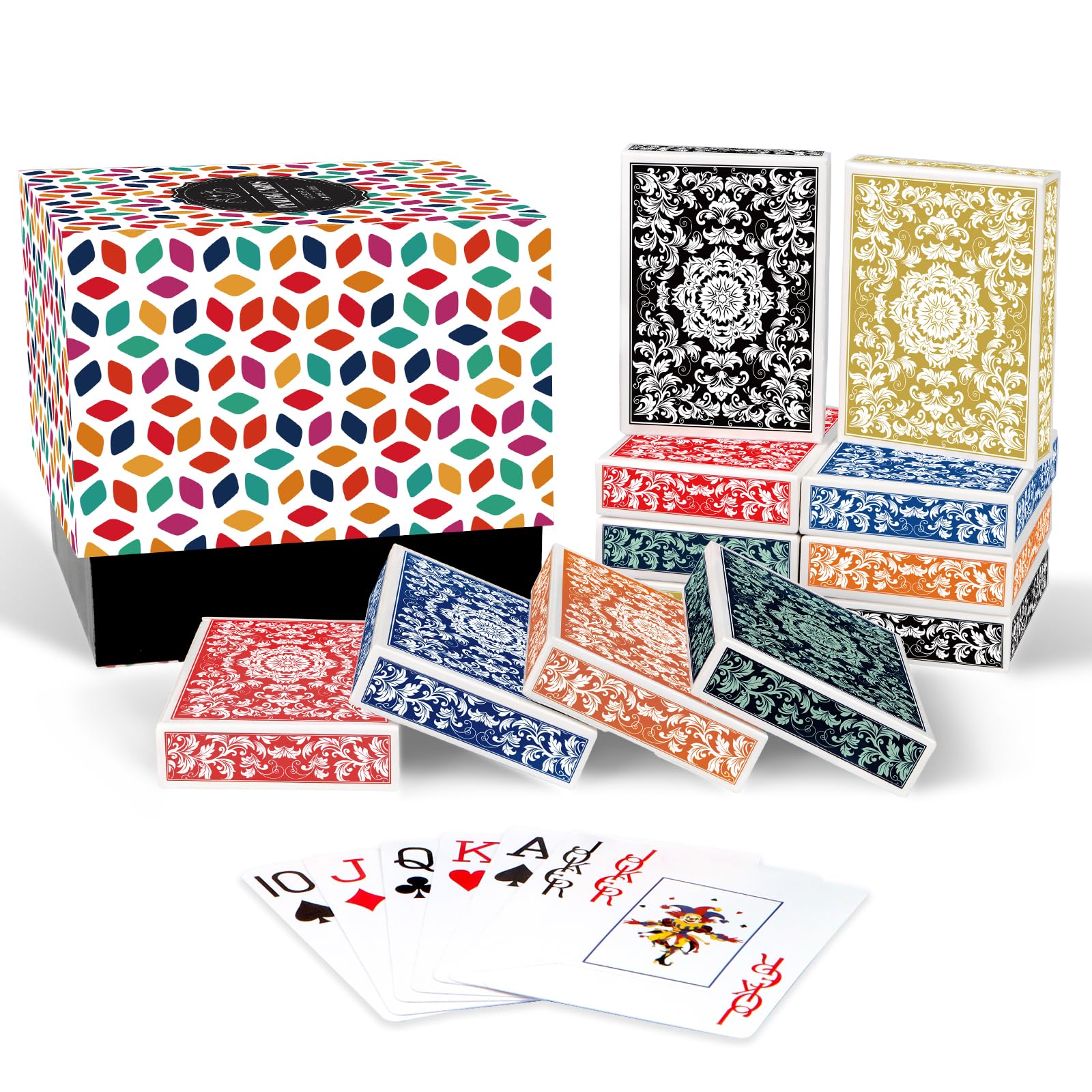 Amazon.com: Metsyth Playing Cards 12 Pack,Decks of Cards,Jumbo Index ...