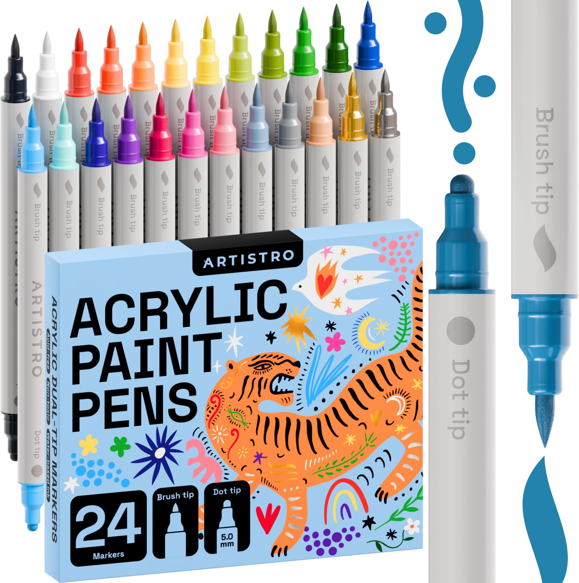 Amazon.com : ARTISTRO Metallic Markers with Medium Tip, Metallic ...
