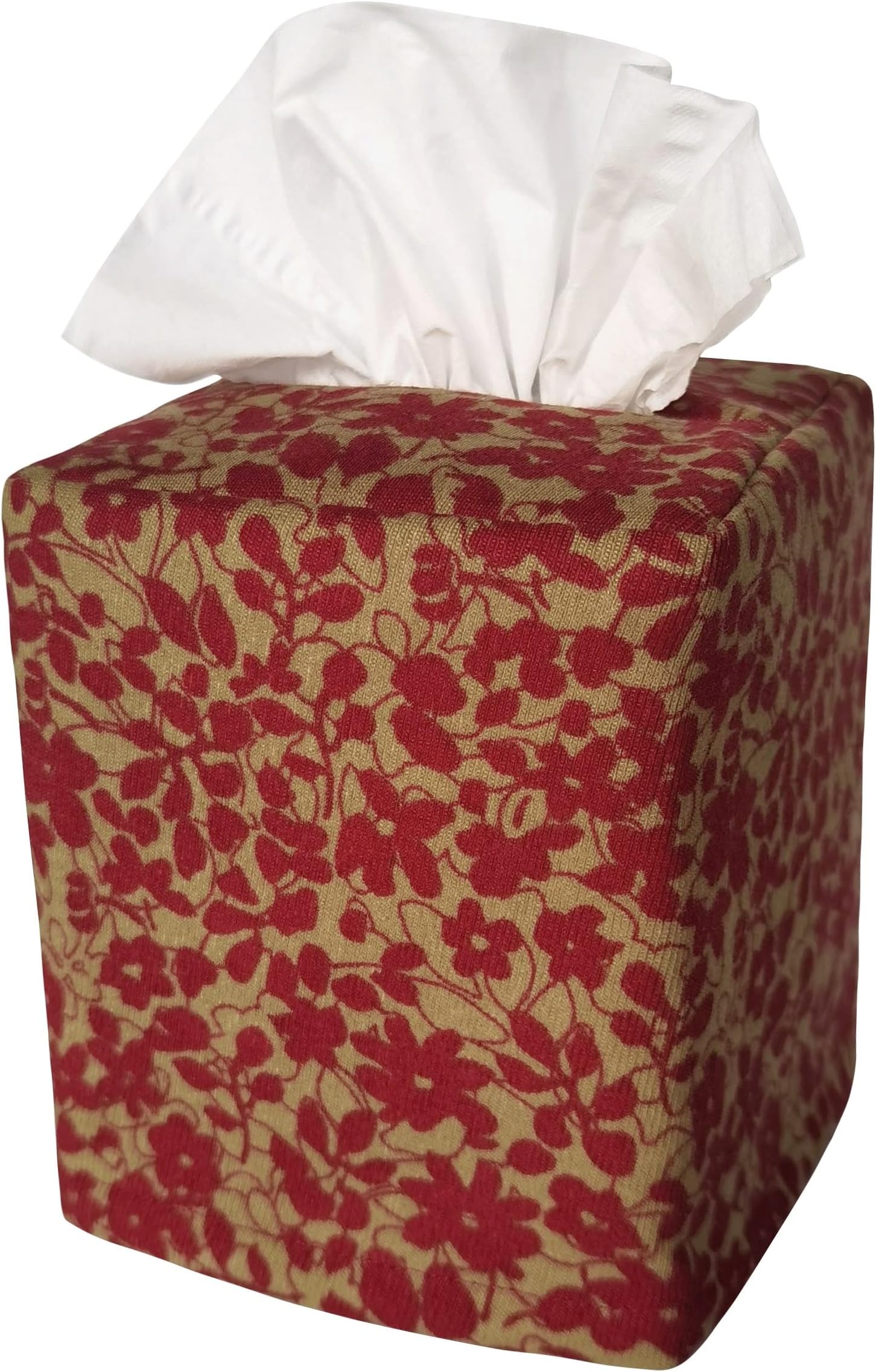 Amazon.com: Fabric Tissue Box Cover Square, Vintage Floral Print Tissue ...