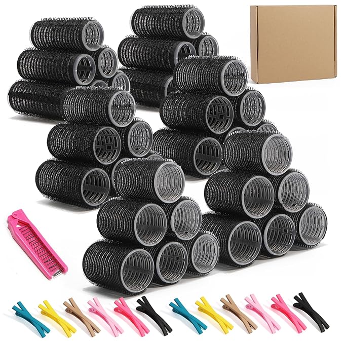 Amazon.com : Heatless Self-Grip Hair Rollers Kit, 3 Sizes (0.79",1.18 ...
