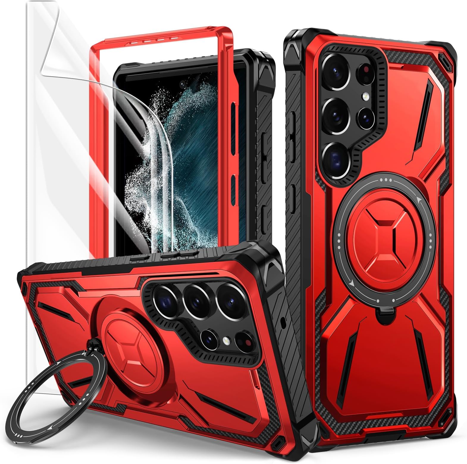 Lanhiem Coque Samsung S22 Ultra avec 1 Protection Écran, Antichoc Étui ...