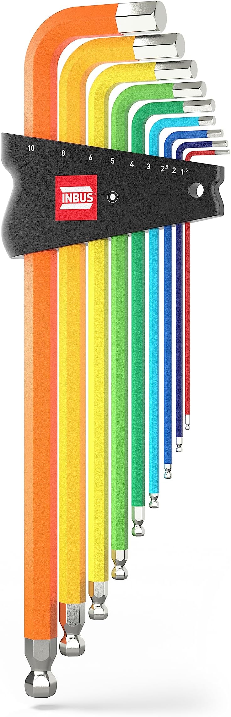 INBUS® 70273 Winkelschraubendreher Set 9tlg, 1.5–10mm, mit ColorGrip ...