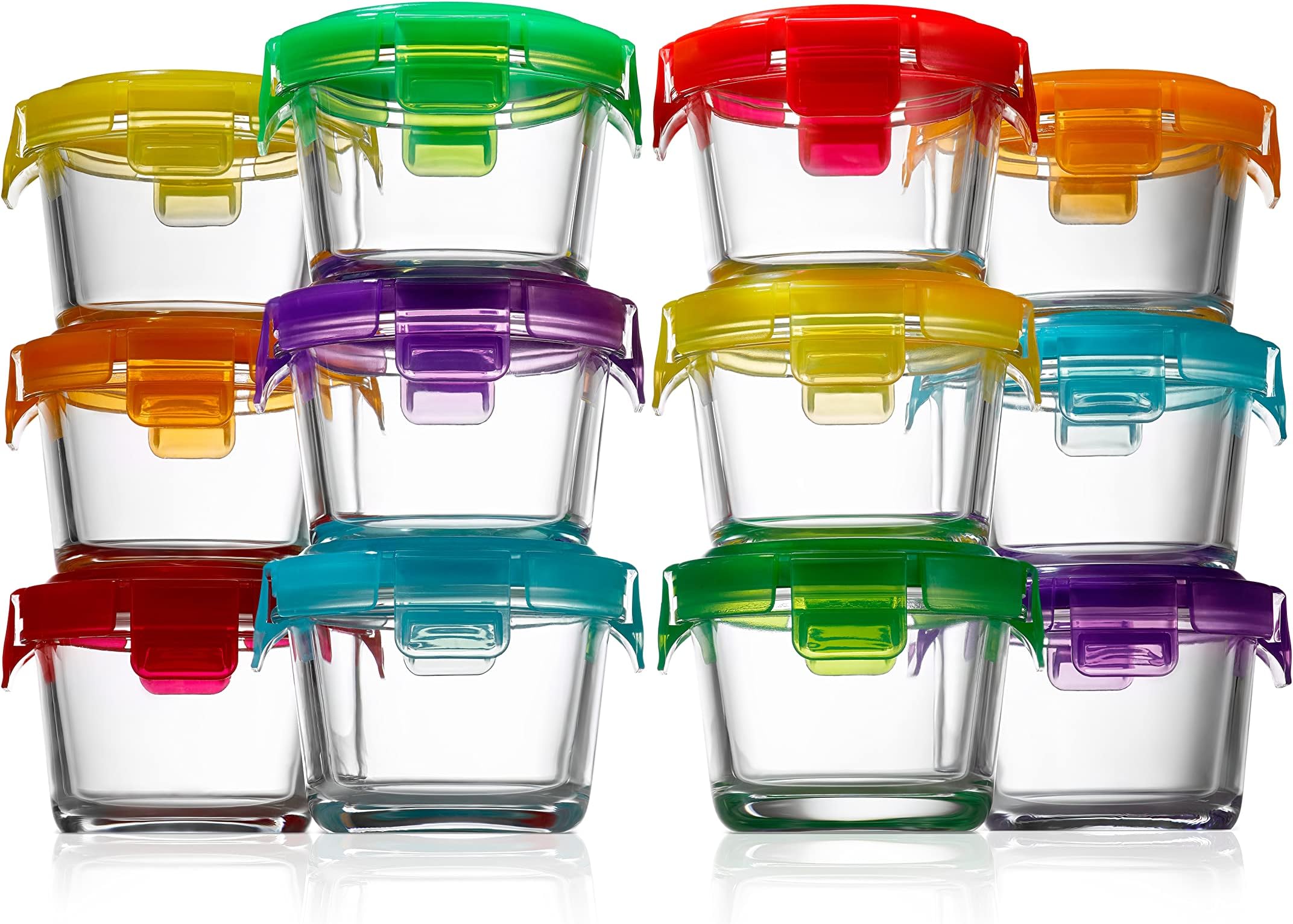 Amazon.com: Small Glass Meal Prep Food Storage Container - Airtight ...