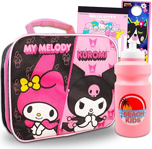 Amazon.com: Hello Kitty My Melody and Kuromi Lunch Box for Girls Set ...
