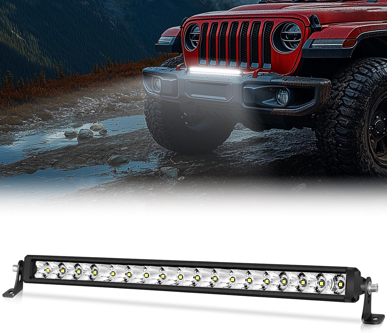 Amazon.com: OFFROADTOWN 20 Inch Single Row LED Light Bar 126W Spot ...