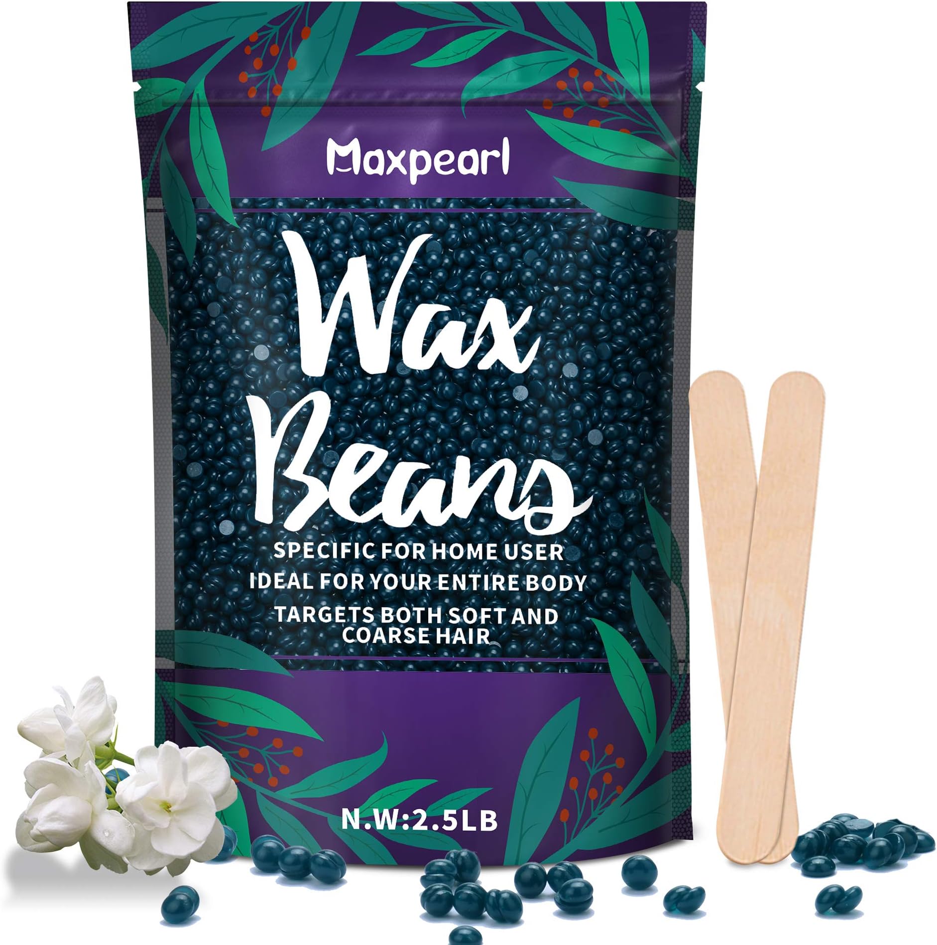 Amazon.com : Maxpearl Wax Beads for Hair Removal, 2.5lb Hard Wax Beans ...