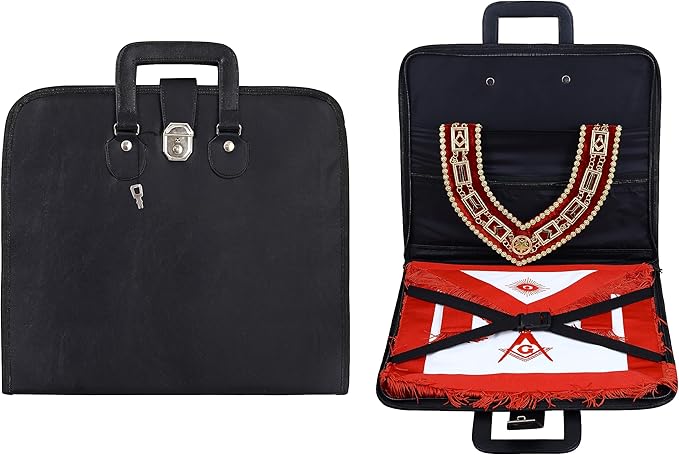 Amazon.com: Masonic Regalia Black Faux Leather Masonic Apron Soft Case ...
