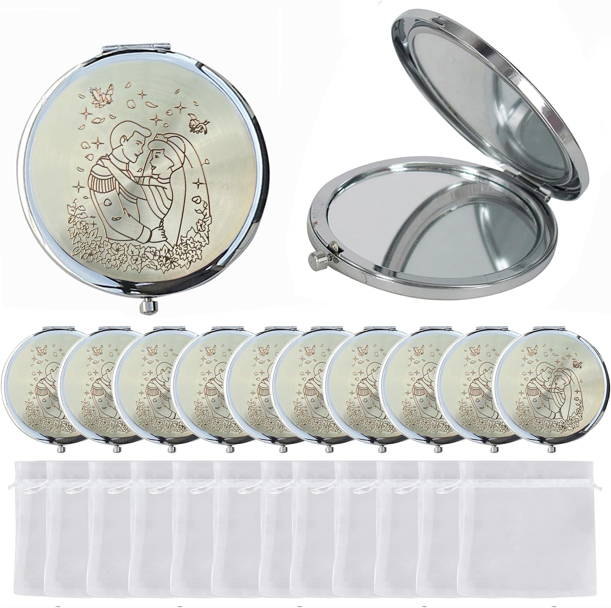 Amazon.com: Compact Mirror Wedding Favor (12PCS) Boda Recuerdos Gift ...