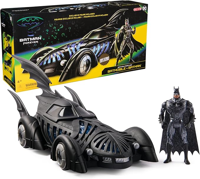 DC Comics, BATMAN FOREVER Batmobile + Batman Action Figure Set, 12.7-cm ...
